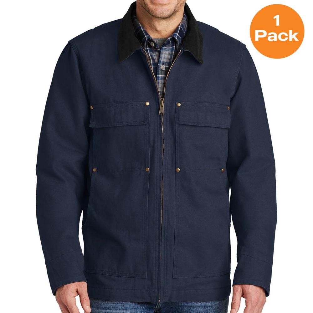 CornerStone [CSJ50] Washed Duck Cloth Chore Coat, Navy, S, Mens Coats ...