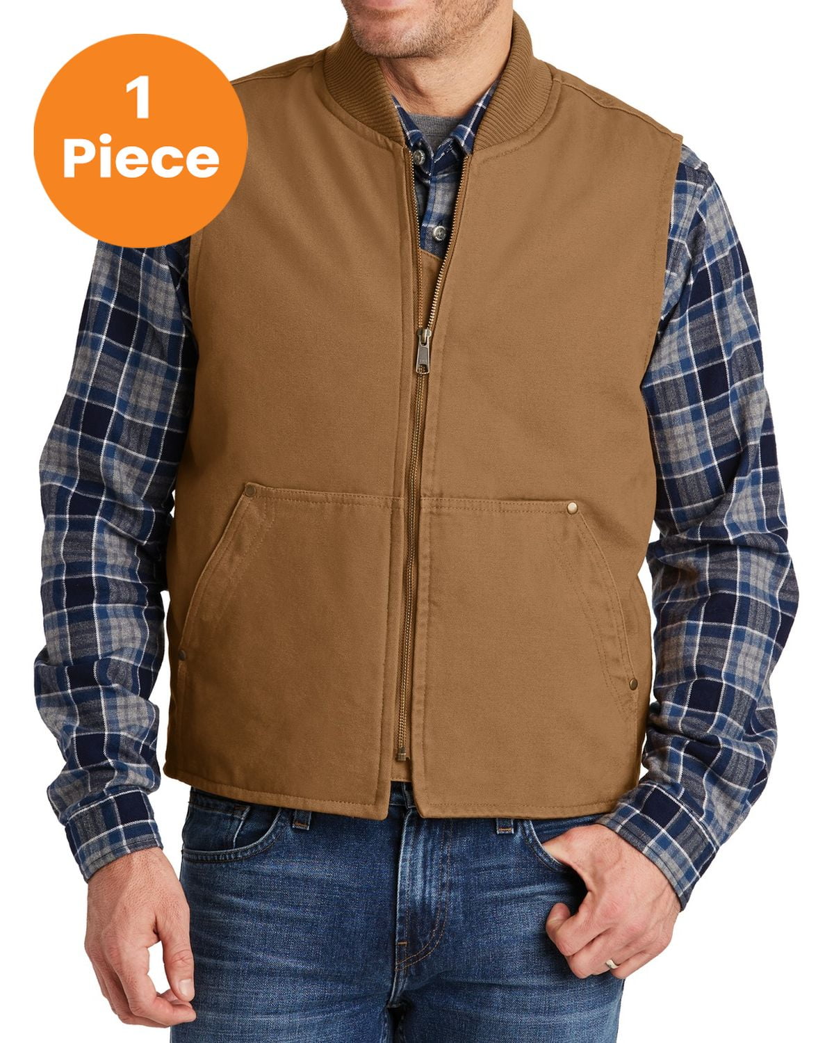 CornerStone CSV40 Washed Duck Cloth Vest, Duck Brown, XS, Mens Vests ...