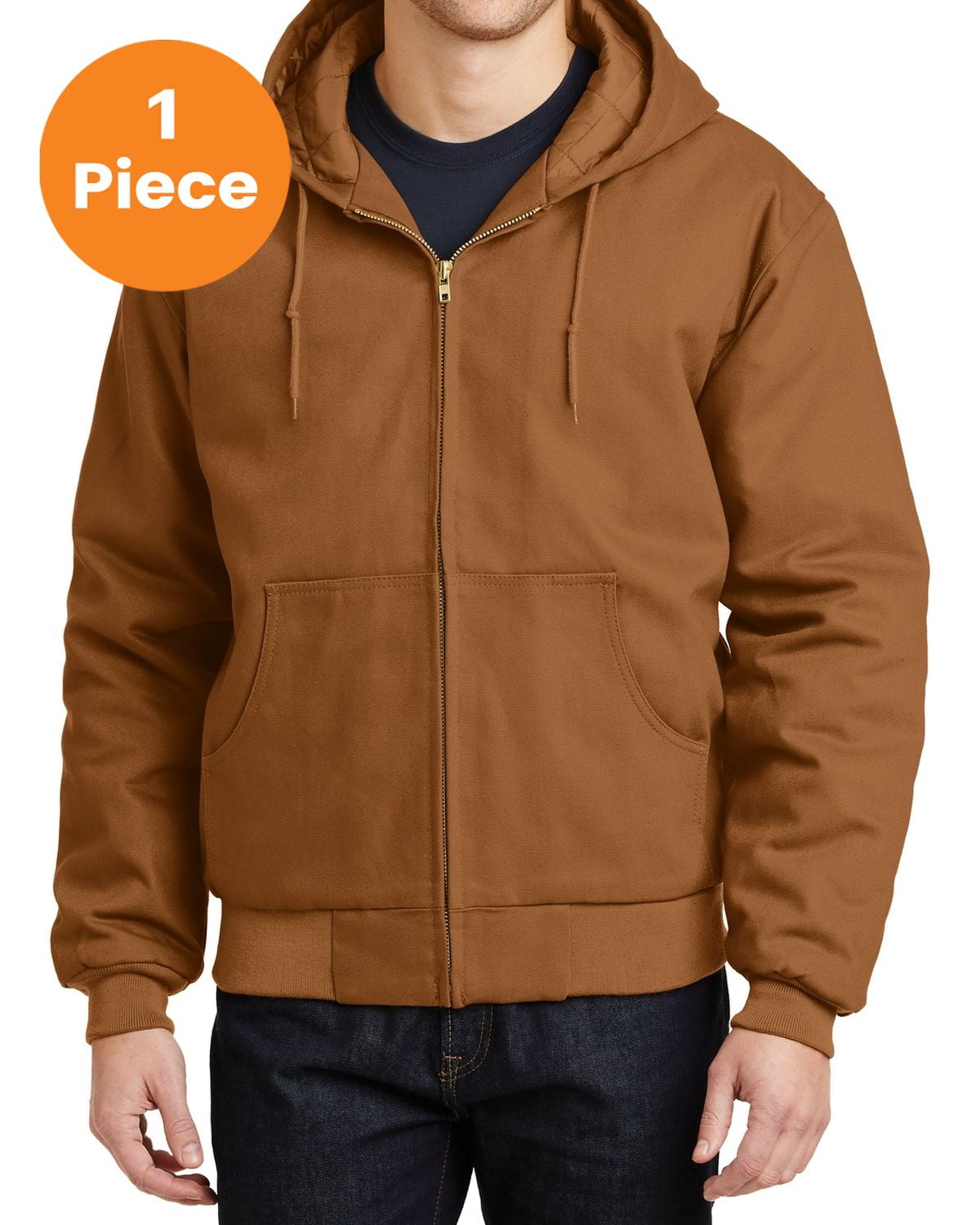 CornerStone Men’s Duck Cloth Hooded Work Jacket. J763H., Duck Brown, L ...