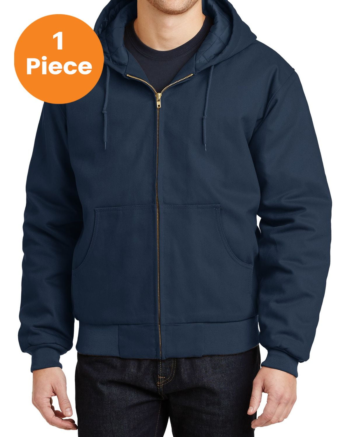 CornerStone Men’s Duck Cloth Hooded Work Jacket. J763H., Navy, 6XL, Big ...