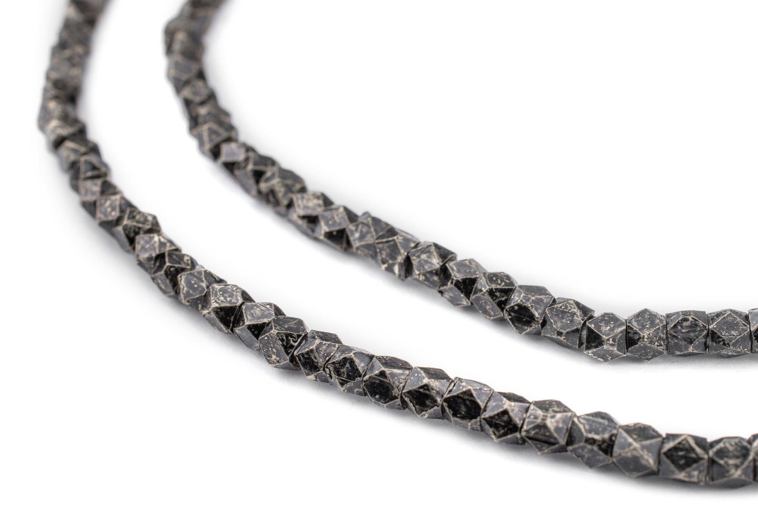 The Bead Chest Cornerless Cube Beads - Full Strand of Faceted Ethnic Metal Spacers (3mm ...