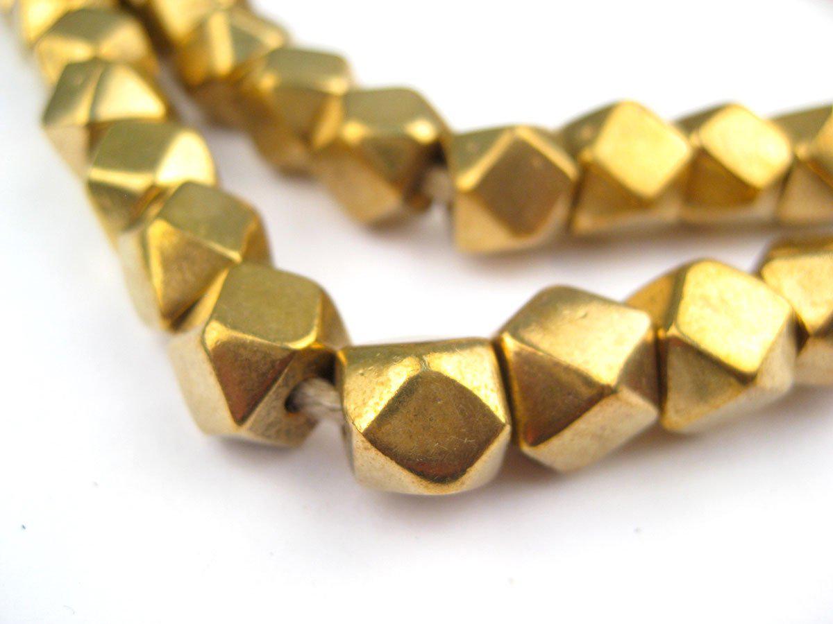 Cornerless Cube Beads - Full Strand of Faceted Ethnic Metal Spacers ...