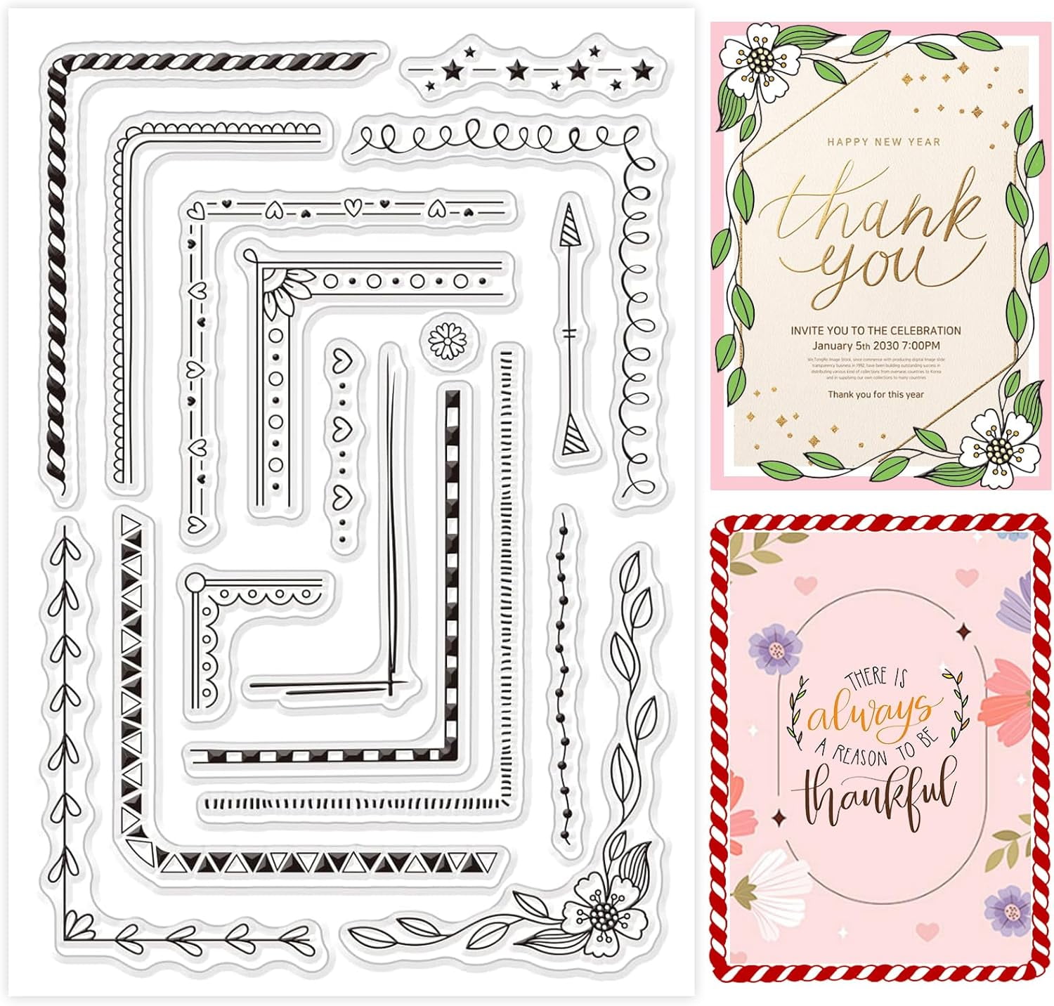 Corners Types Silicone Clear Stamps Lace Line Transparent Stamps for ...