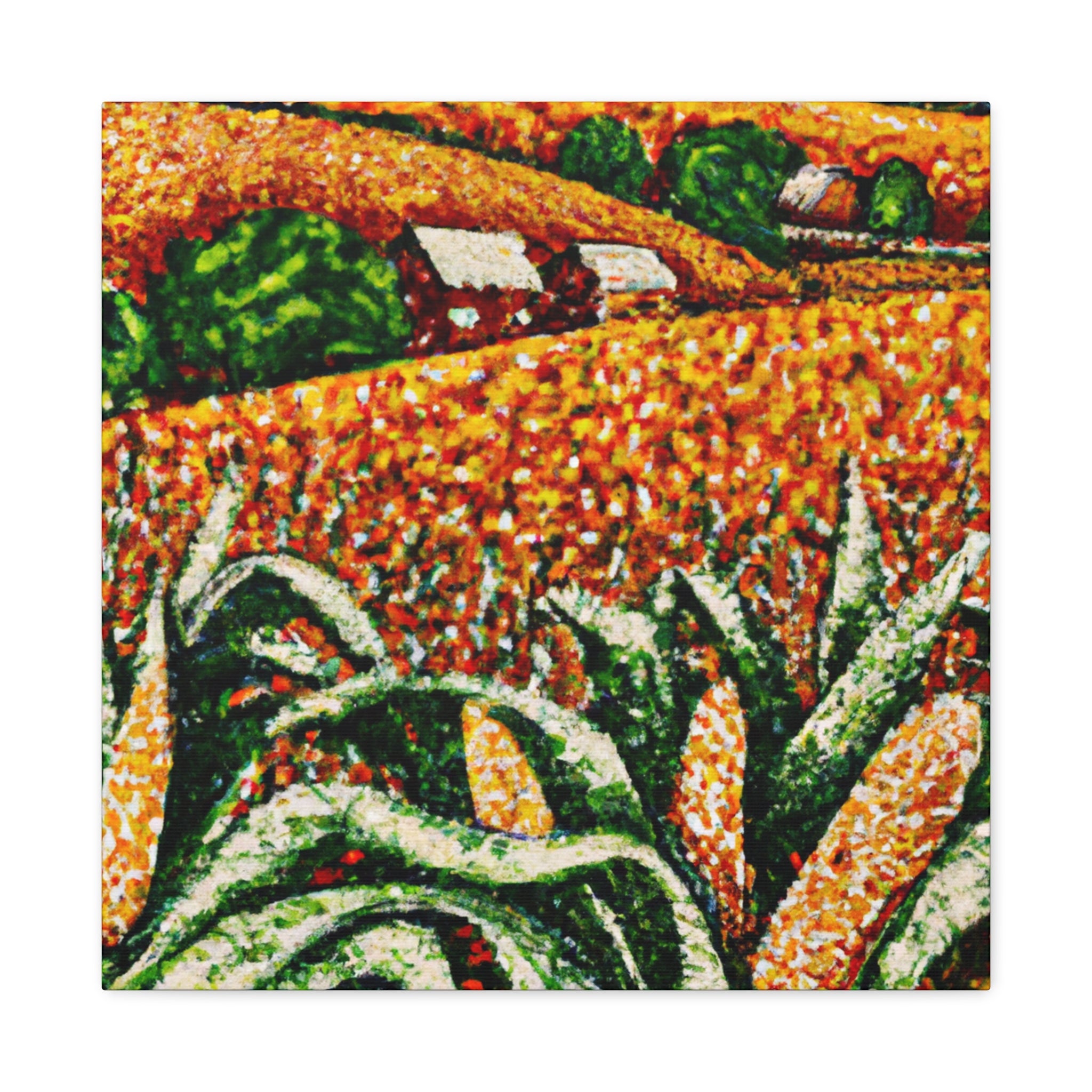 Cornfield in Pointillism - Canvas - Walmart.com