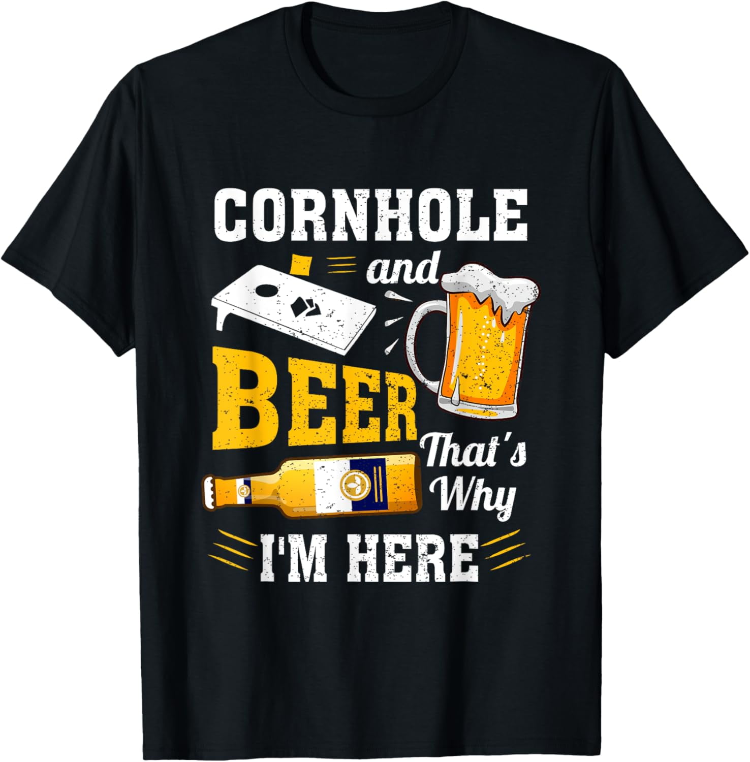 Cornhole And Beer That's Why I'm Here Funny Corn Hole T-Shirt - Walmart.com
