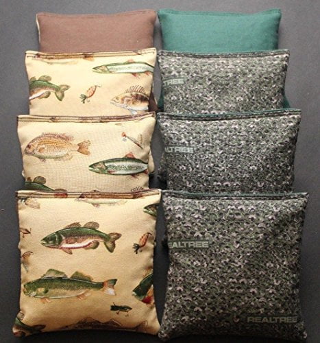 Cornhole Bean Bags Camo Camouflage Real Tree Fish Hunting Lake Fishing ...