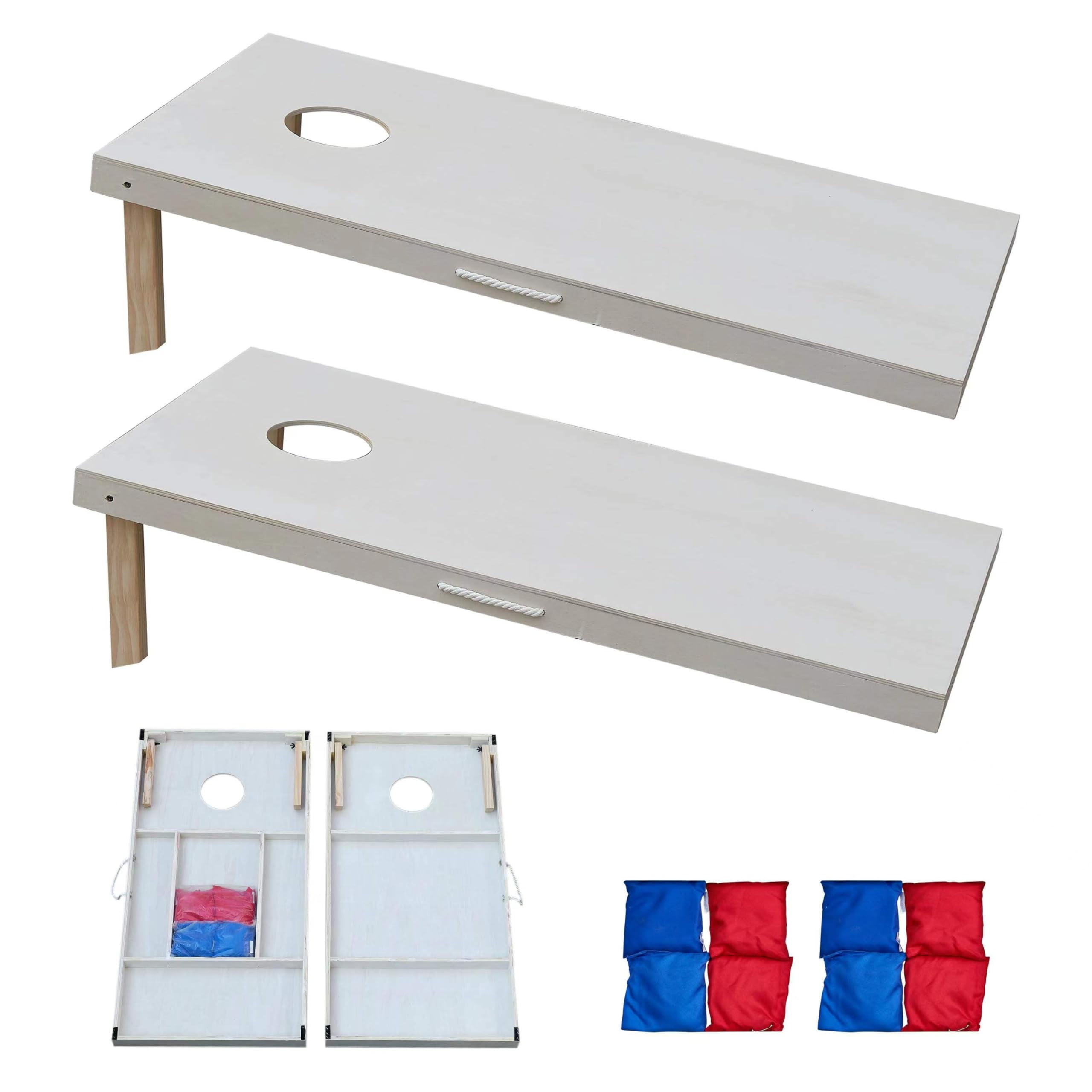 Cornhole Board Set,4'x 2' Corn Hole Set, Solid Wood Cornhole Game ...