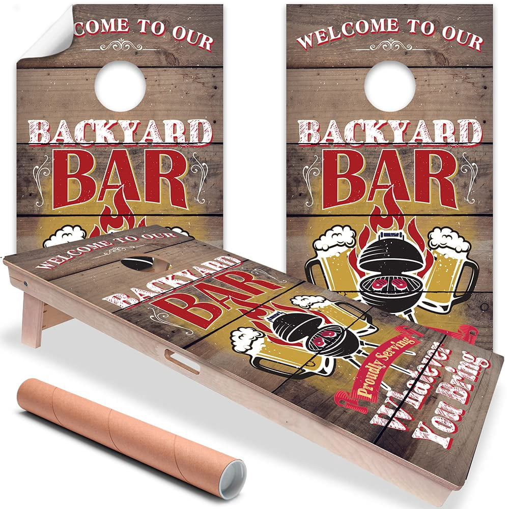 Cornhole Outdoor Board Wrap & Decal Set, 2 Professional Vinyl Skins ...