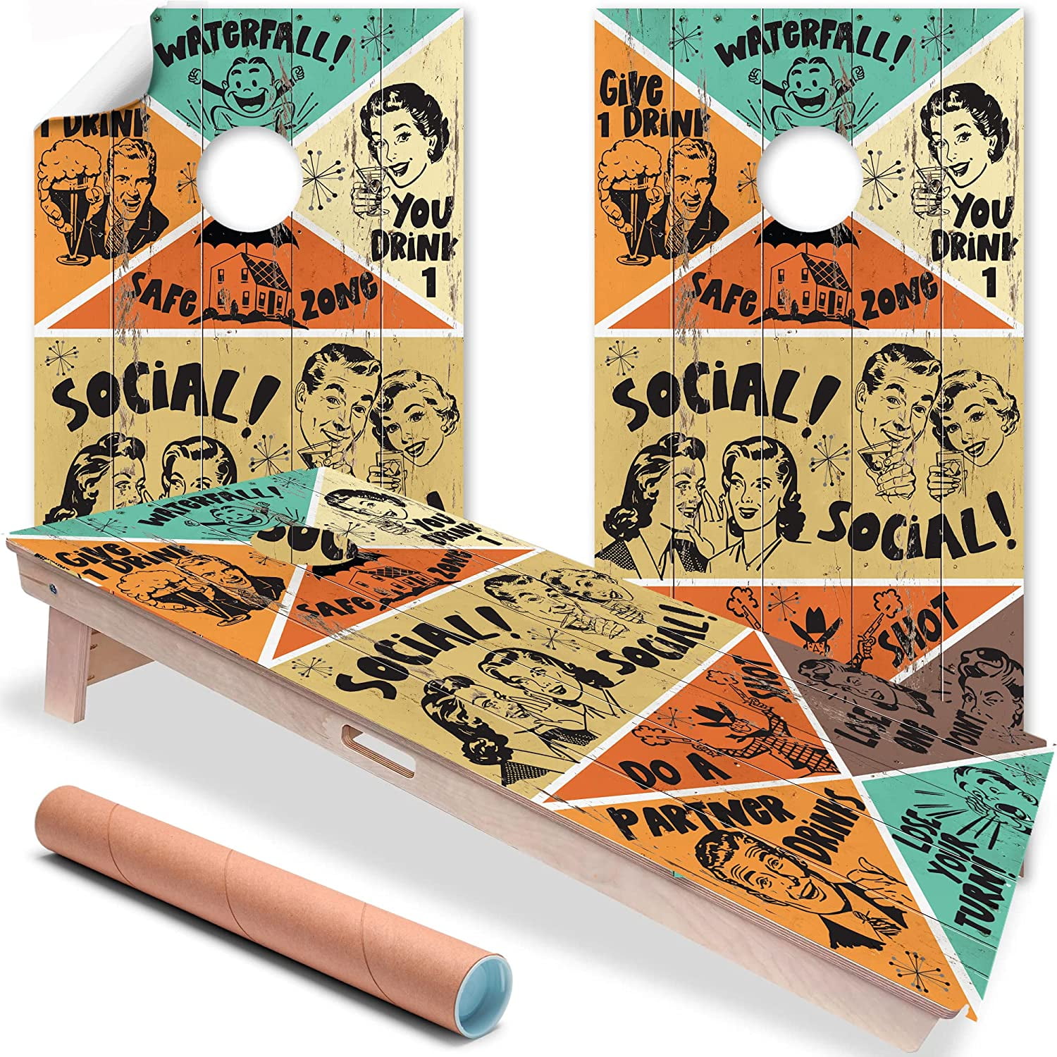 Cornhole Board Wraps & Decals Cornhole Wraps for Boards Set of 2 Corn Hole Decal, 20+ Designs ...