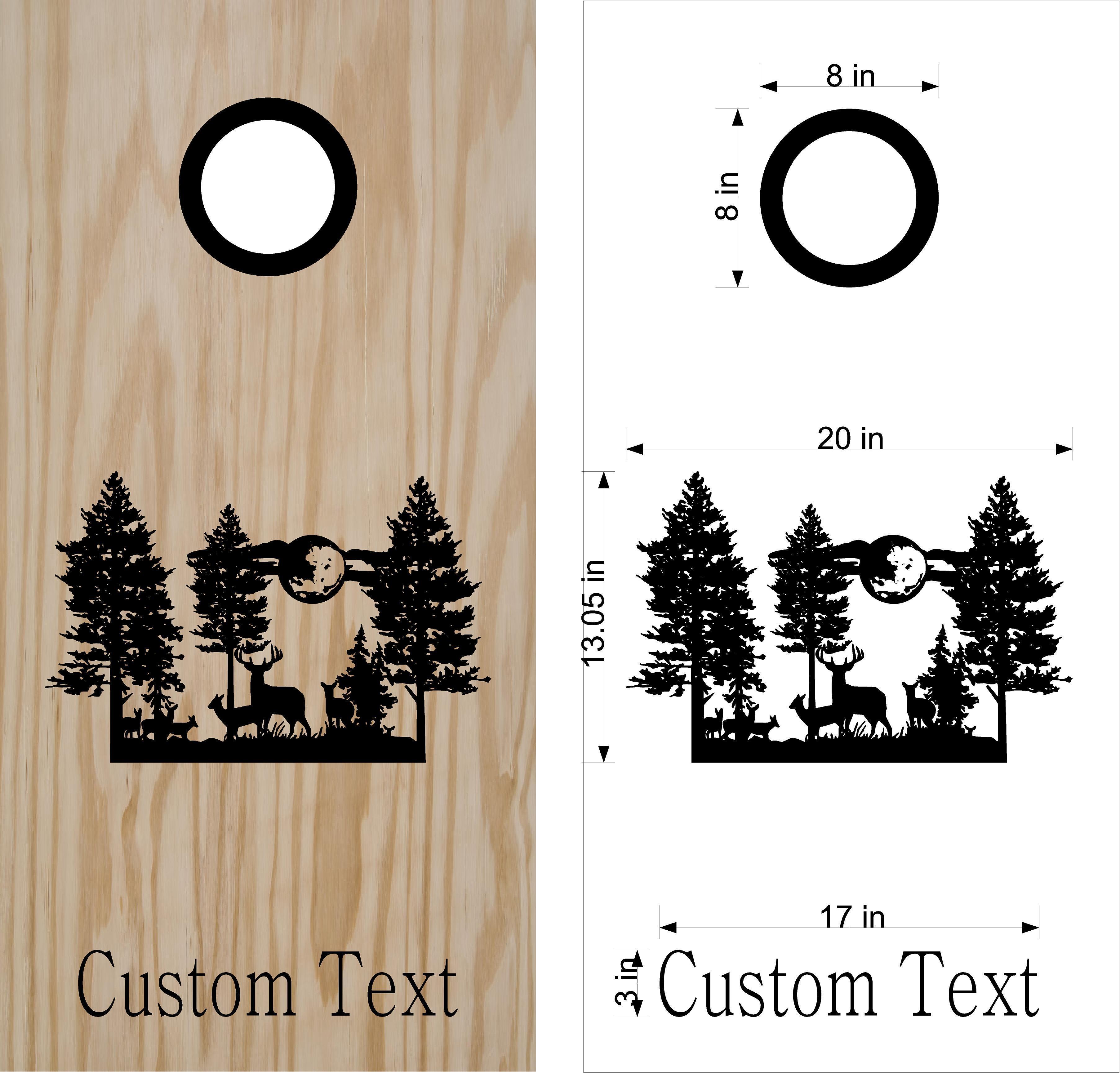 Cornhole Boards Decals Deer Mountains Set Boards Bean Bag Toss Sticker ...