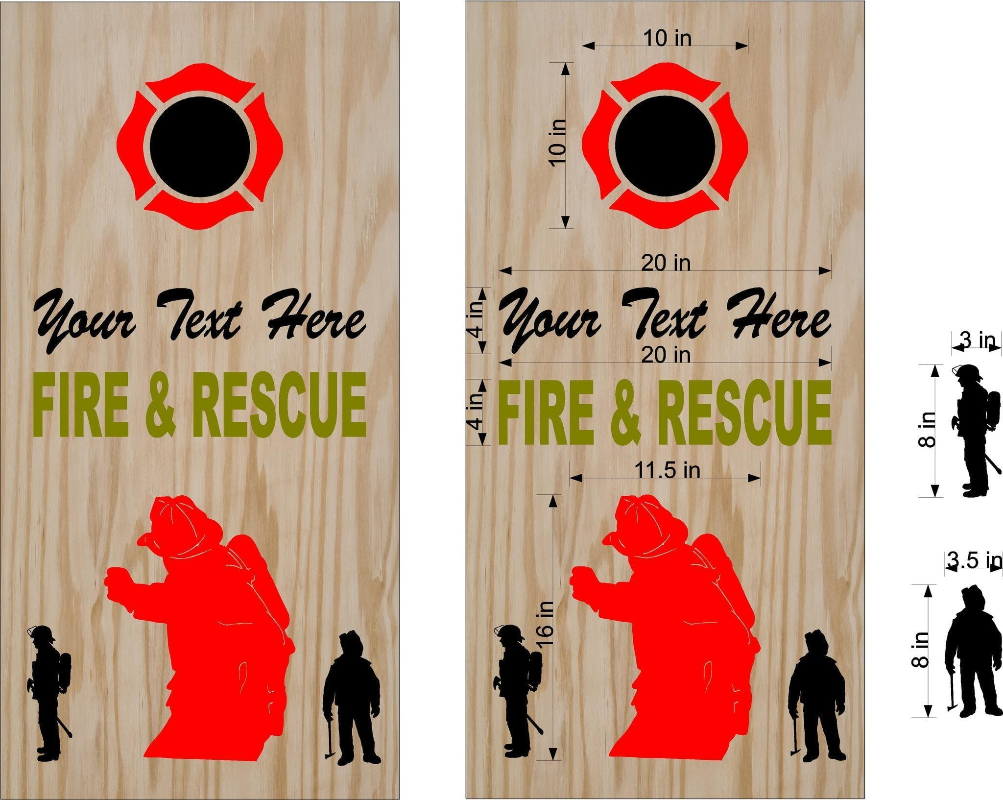 Cornhole Boards Decals EMS EMT Fireman Fire Fighter 12 - Walmart.com