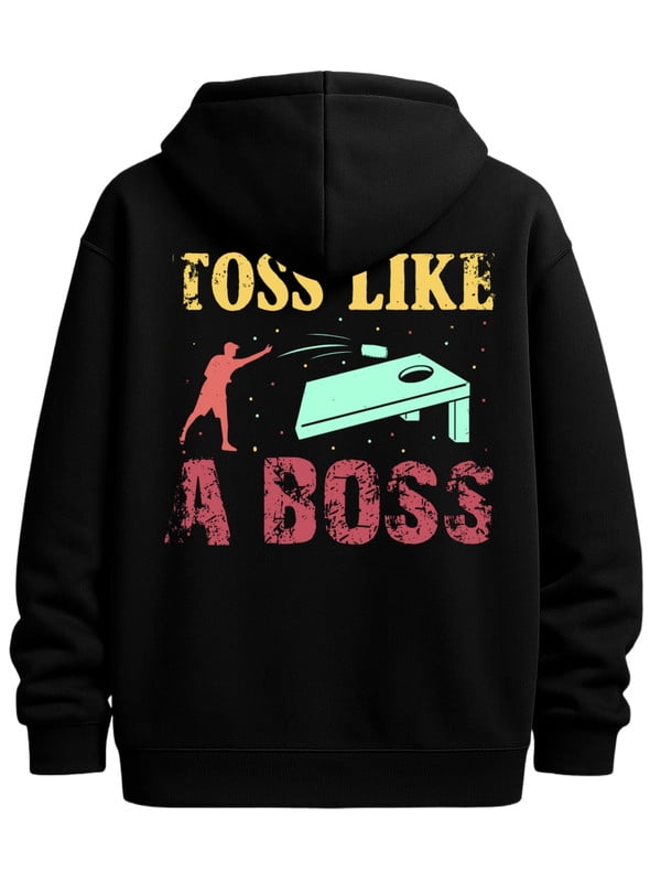 Cornhole Boss graphic hoodies for men sweater hoodie black Hooded ...