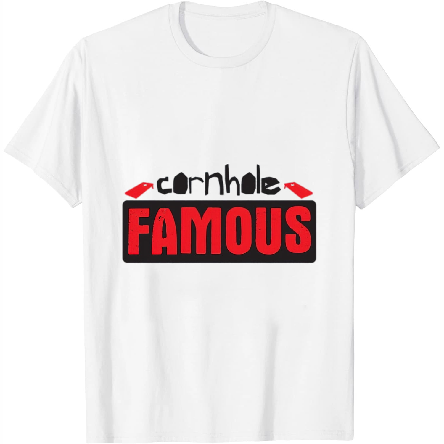 Cornhole Famous - Funny Bean Bag Toss Game Quote T Shirt White Large ...