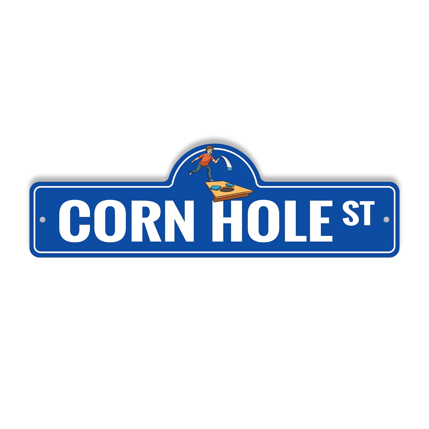 Cornhole Plastic Street Sign - 6 Inch X 18 Inch Gift Game Outdoor Toss ...