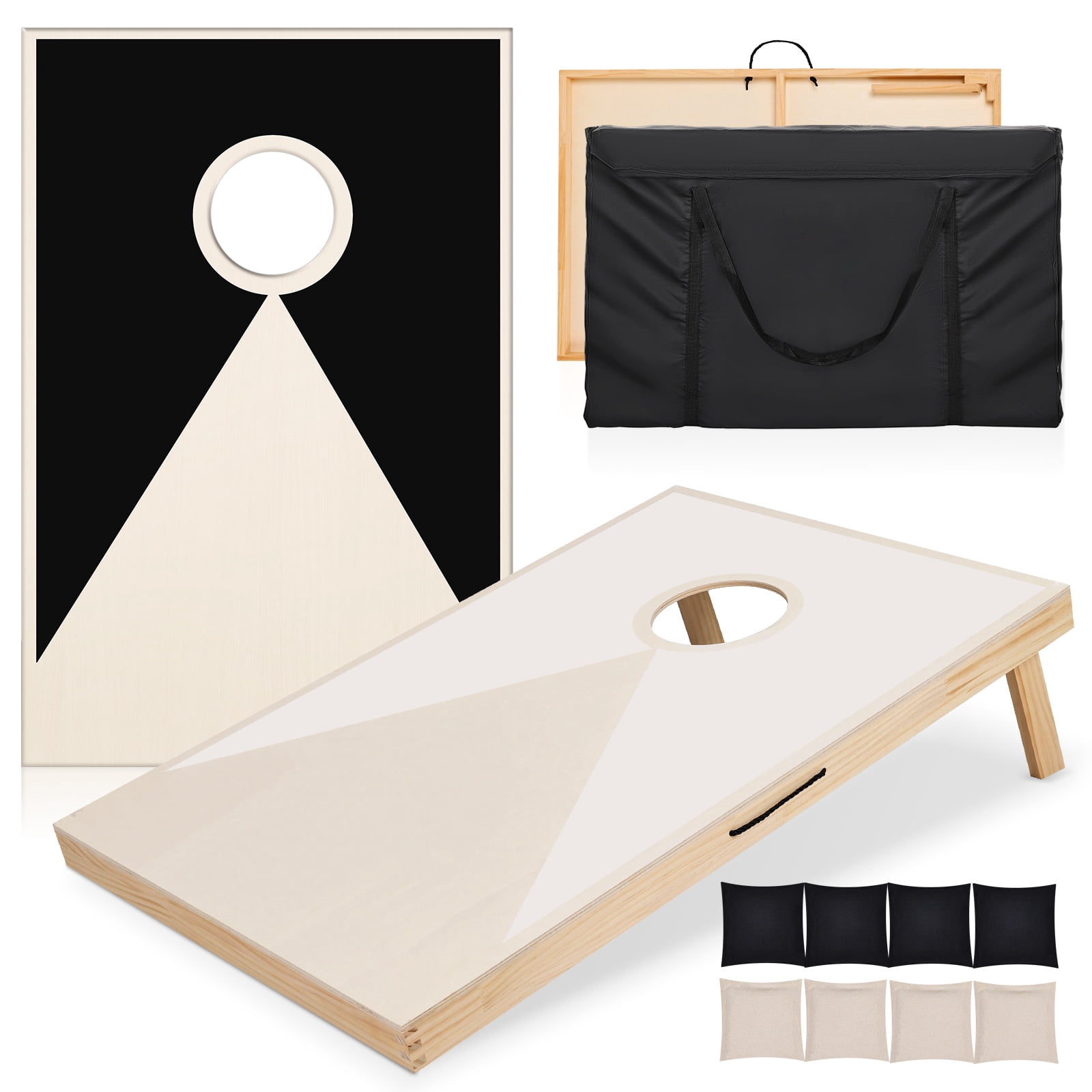 Cornhole Set for Adults and Family, Portable Cornhole Boards Set with 8 ...