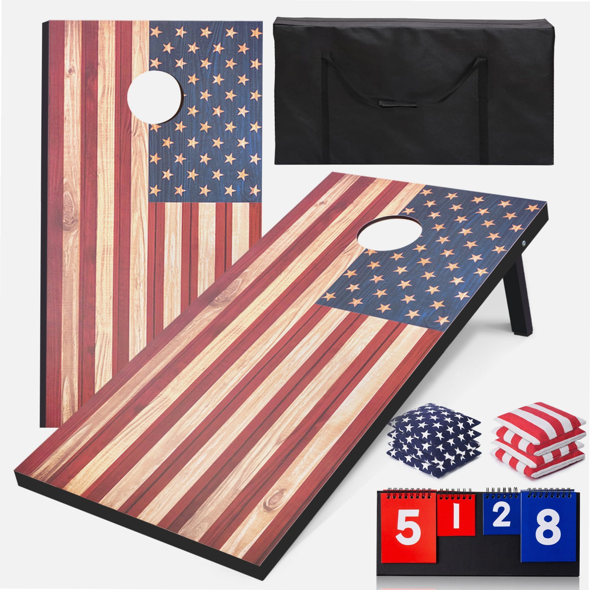 Cornhole Set, Tailgate/Regulation Size Cornhole Boards with 8 Bean Bags ...