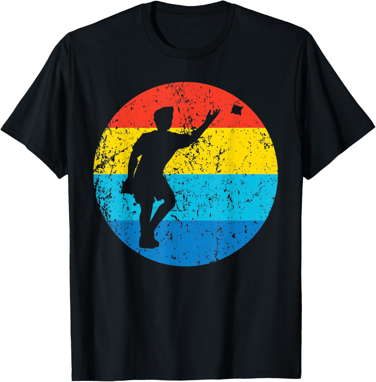 Cornhole Toss Cornhole Retro 1970's Style Circle T-Shirt men and women ...