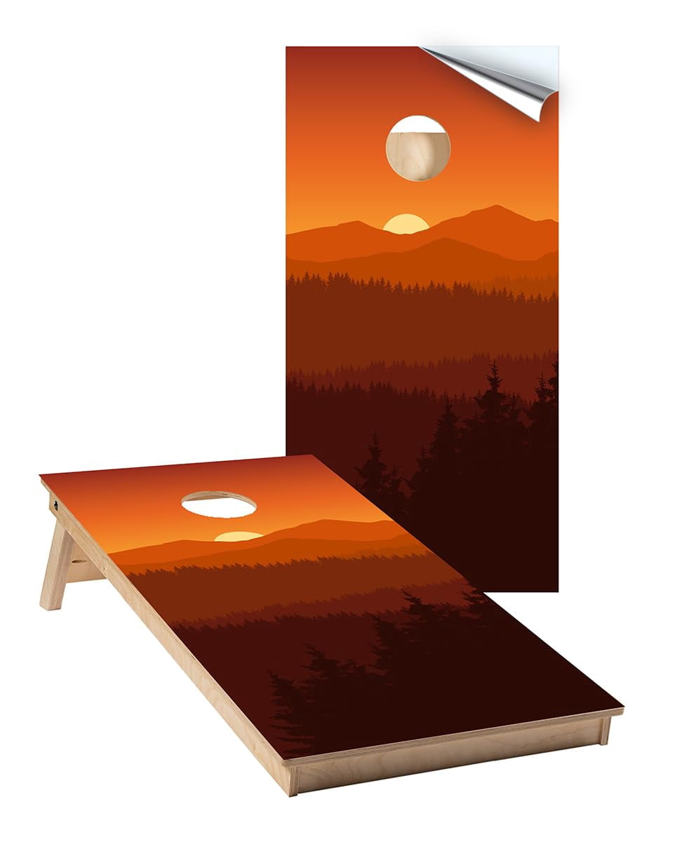 Cornhole Wraps #418 - Golden Sunset Cornhole Graphic Decals - Includes ...
