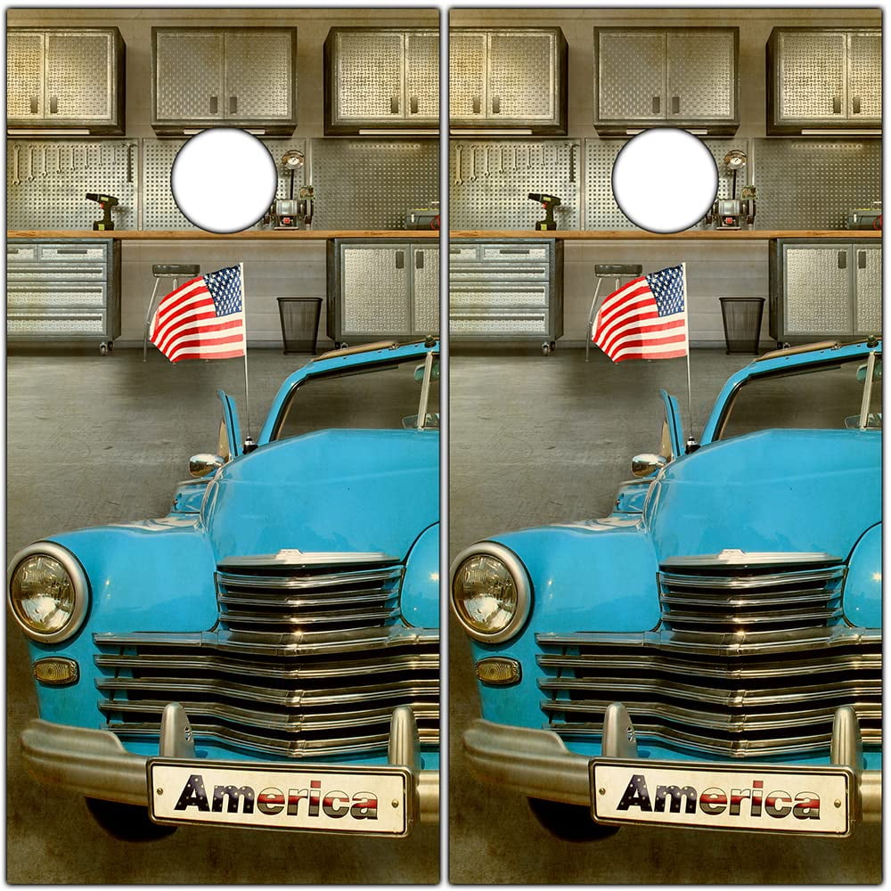 Cornhole Wraps for Boards Vinyl Decals (Set of 2) Classic Blue Car ...