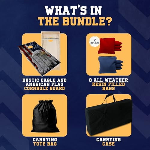 Cornhole365 Complete Cornhole Board Set - Includes Solid Wood Cornhole ...