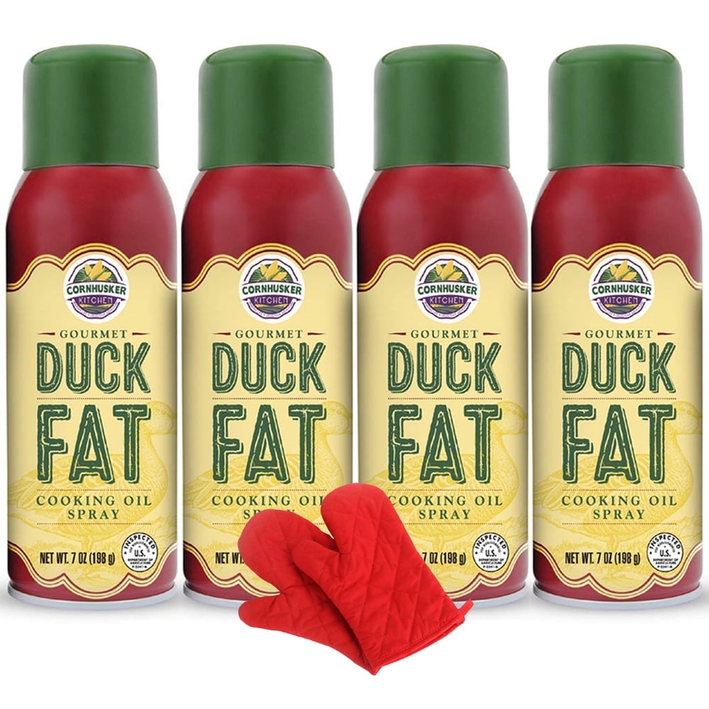 Cornhusker Kitchen Gourmet Duck Fat Spray Cooking Oil 4 Pack Bundle ...