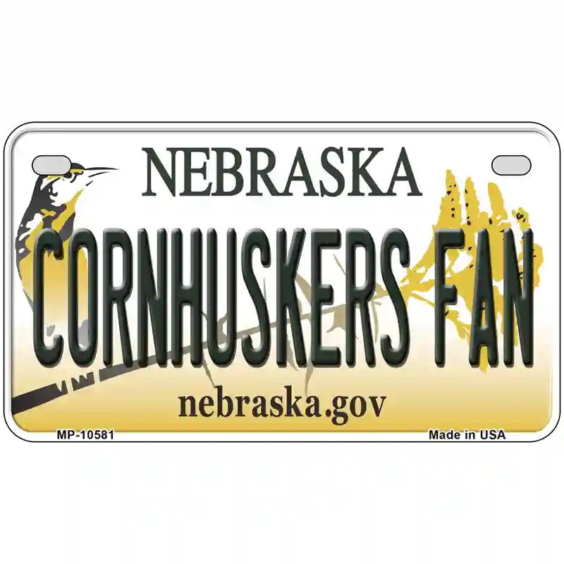 Cornhuskers Fan Nebraska Metal Novelty License Plate 7" x 4" Motorcycle ...
