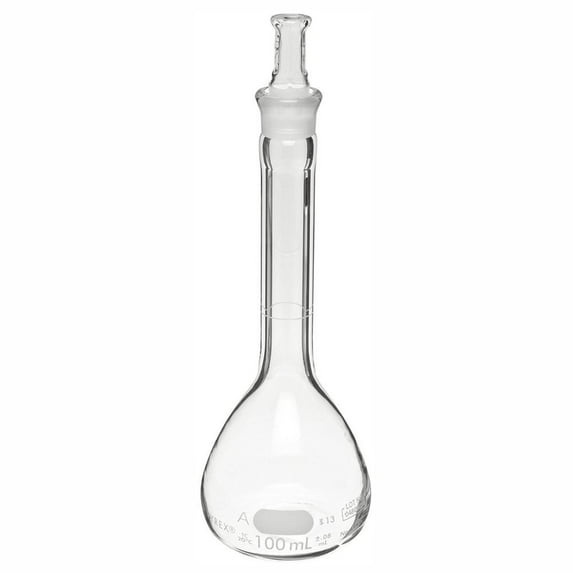 Corning 5640-100 Pyrex Class A Volumetric Flask with Glass Standard ...