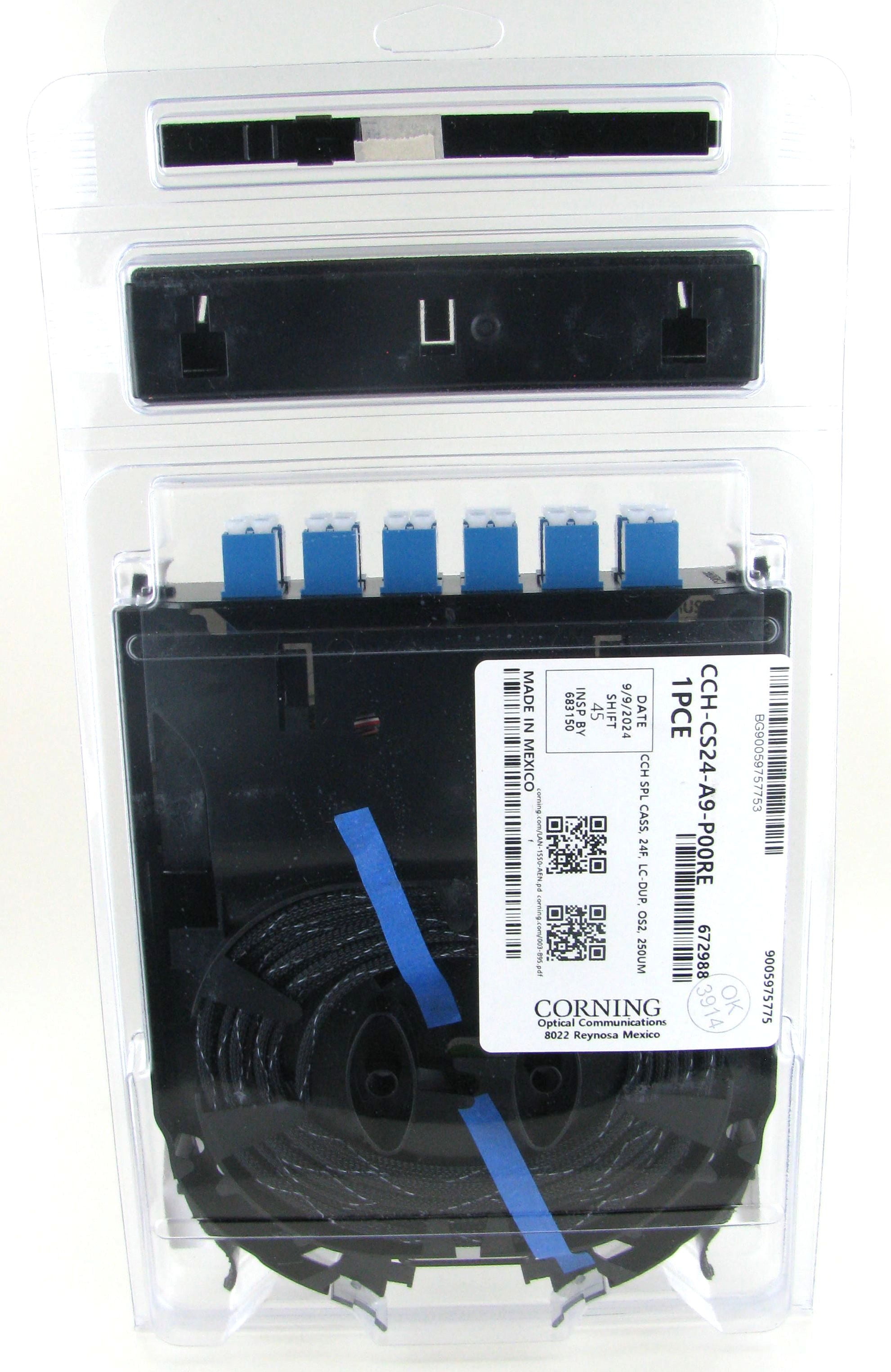 Corning CCH Splice Cassette, 24 Fiber, LC Duplex Singlemode (OS2 ...