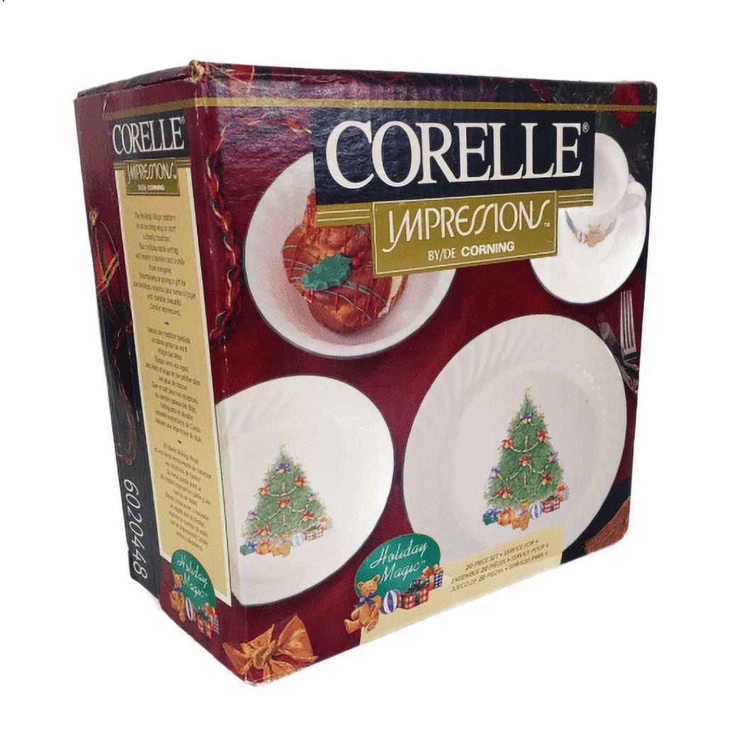 Corning Corelle Impressions "Holiday Magic" Christmas Tree 20 Piece Set ...