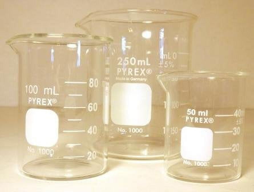 Corning Pyrex 3 Piece Glass Graduated Low Form Griffin Beaker Set - Walmart.com