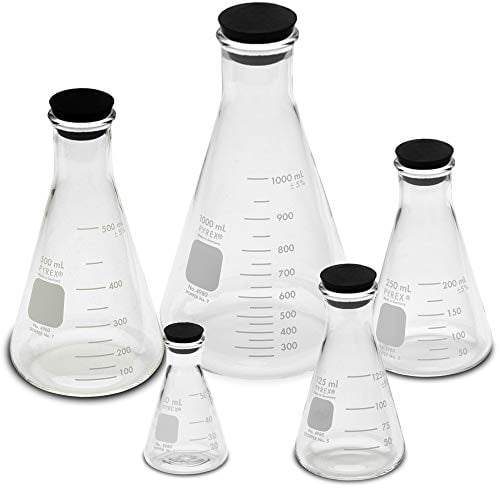 Corning Pyrex #4980-PACK(RS), Narrow Mouth Erlenmeyer Flask Set with ...