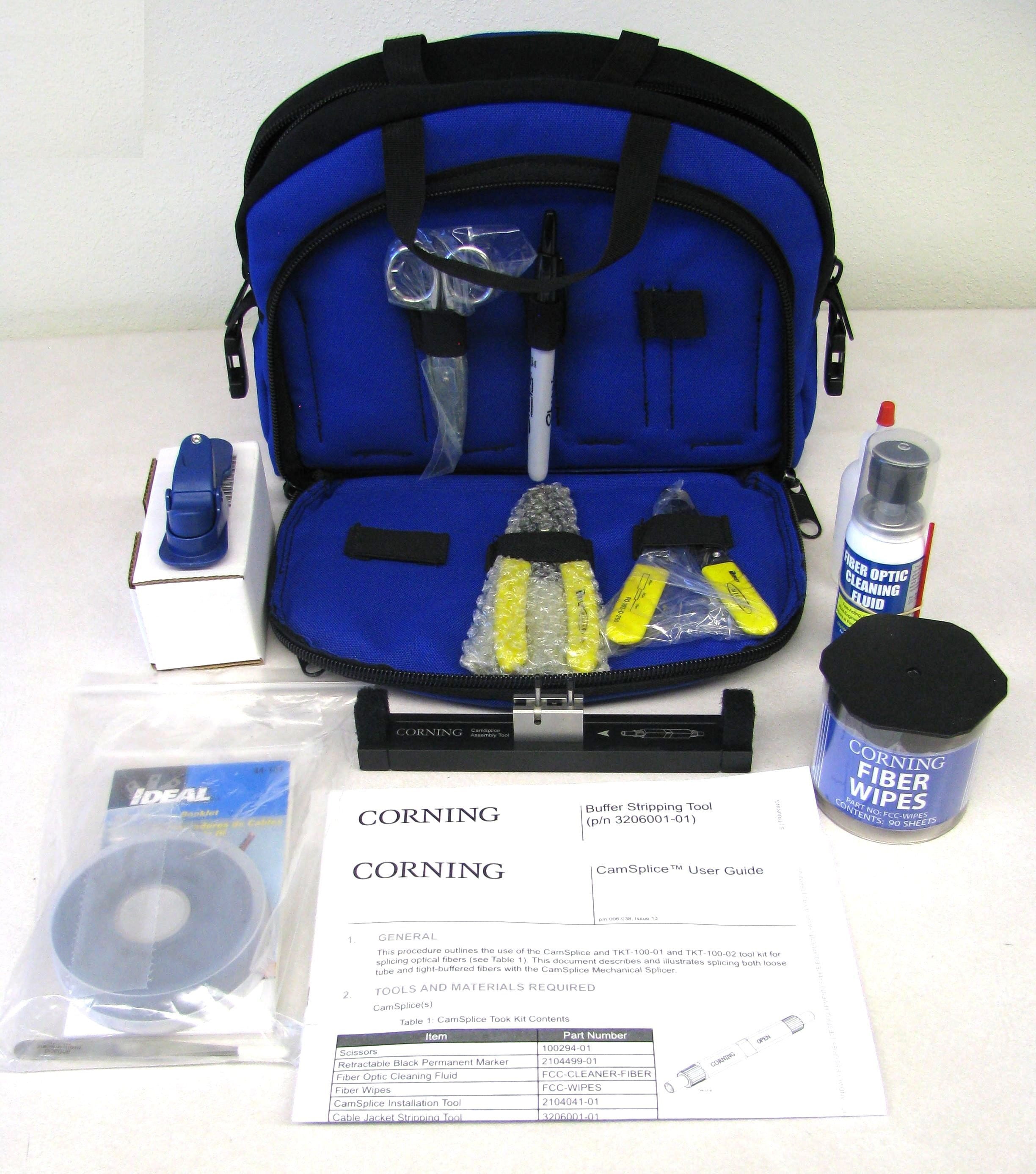 Corning TKT-100-02 Camsplice No Epoxy Mechanical Splice Tool Kit with ...