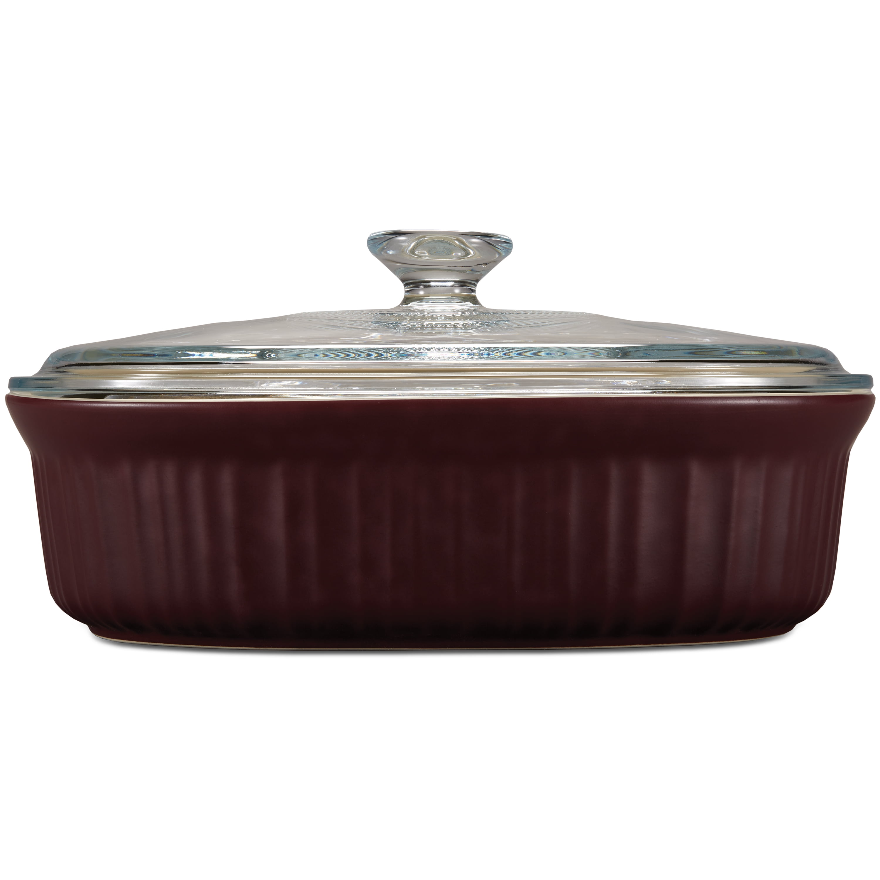 CorningWare French Colors Oval Baking Dish, 2.5qt, Glass Lid, Burgundy ...