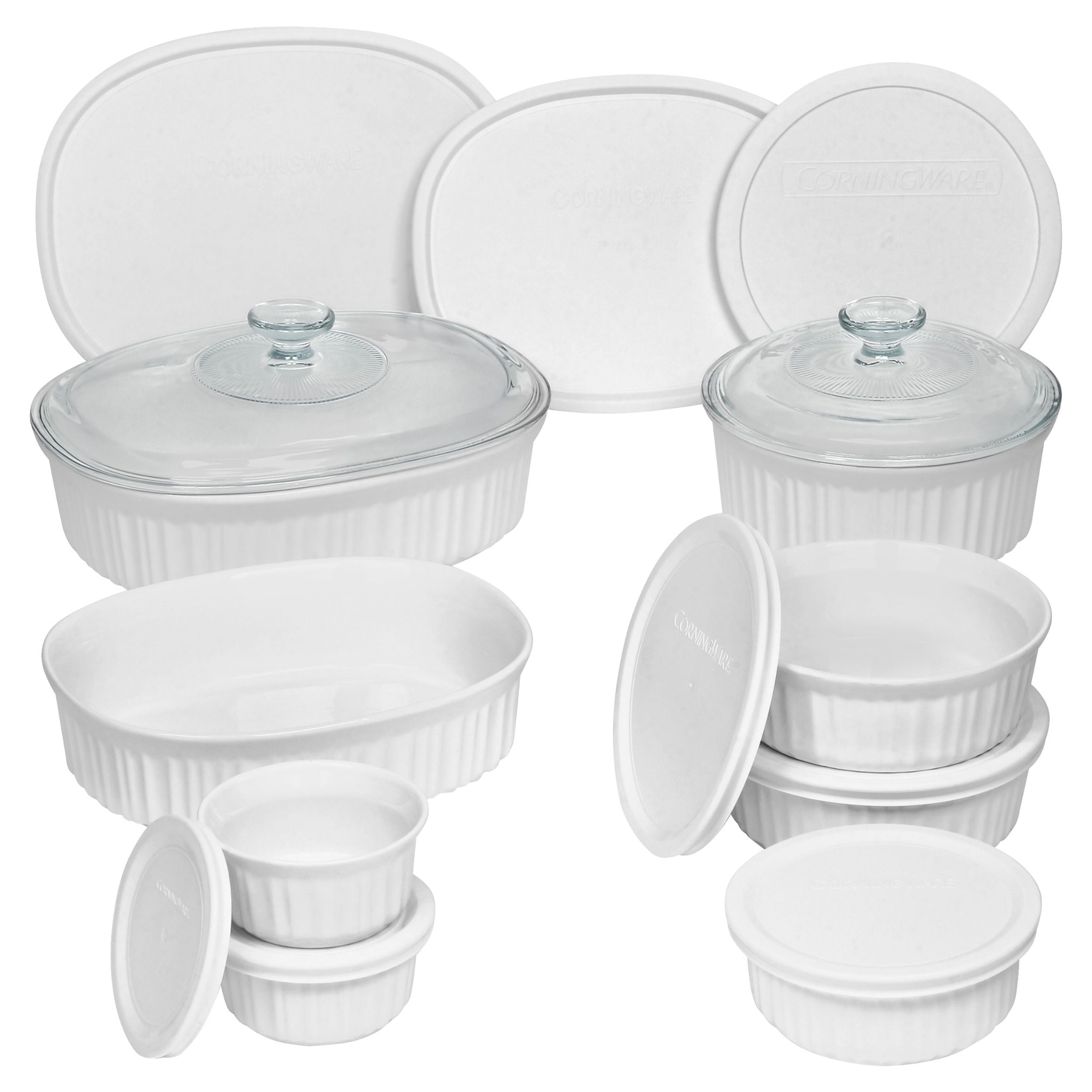 CorningWare French White 18-piece Round and Oval Set - Walmart.com