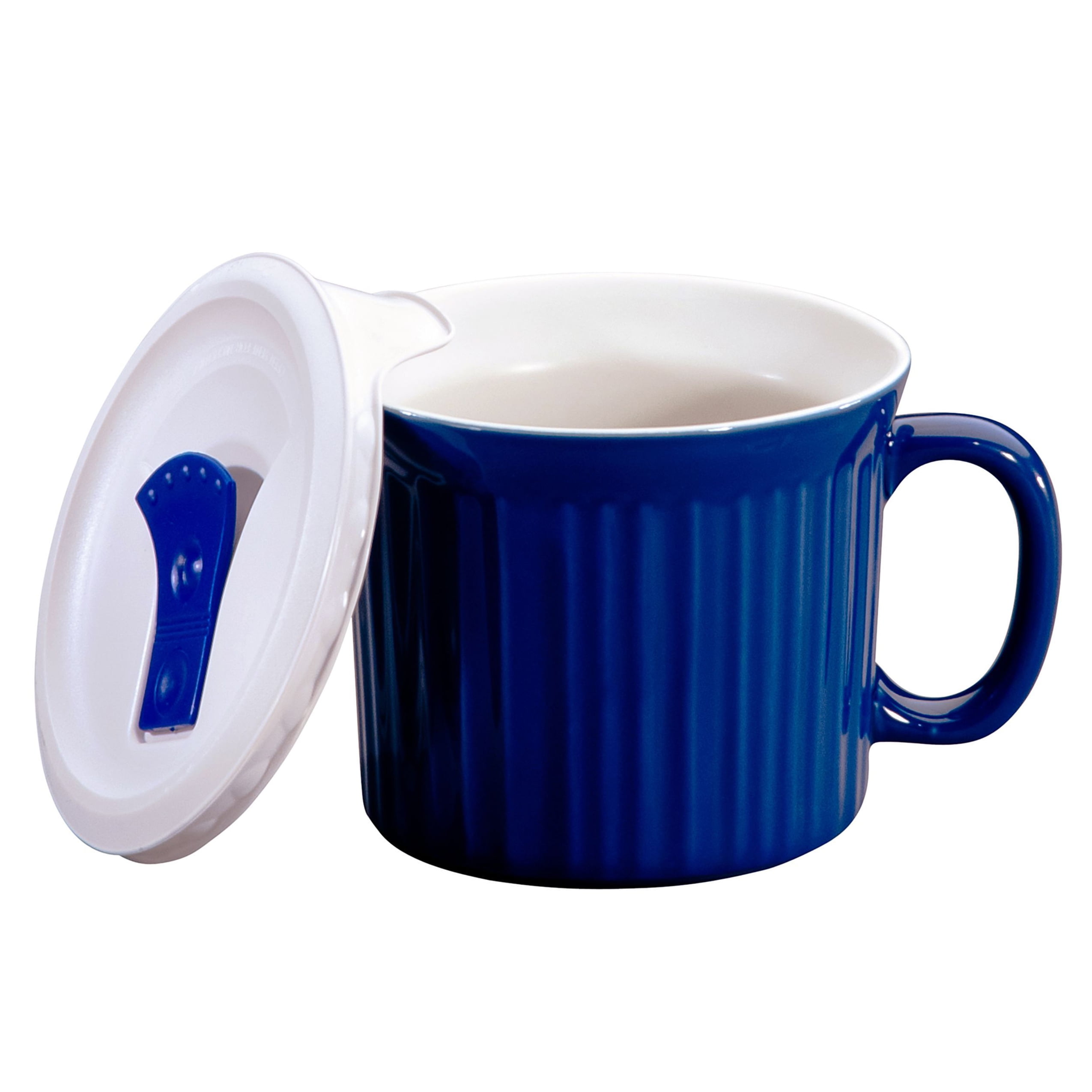 Corningware 20 fl oz Blue Meal Mug with Plastic Vented Lid Cover ...