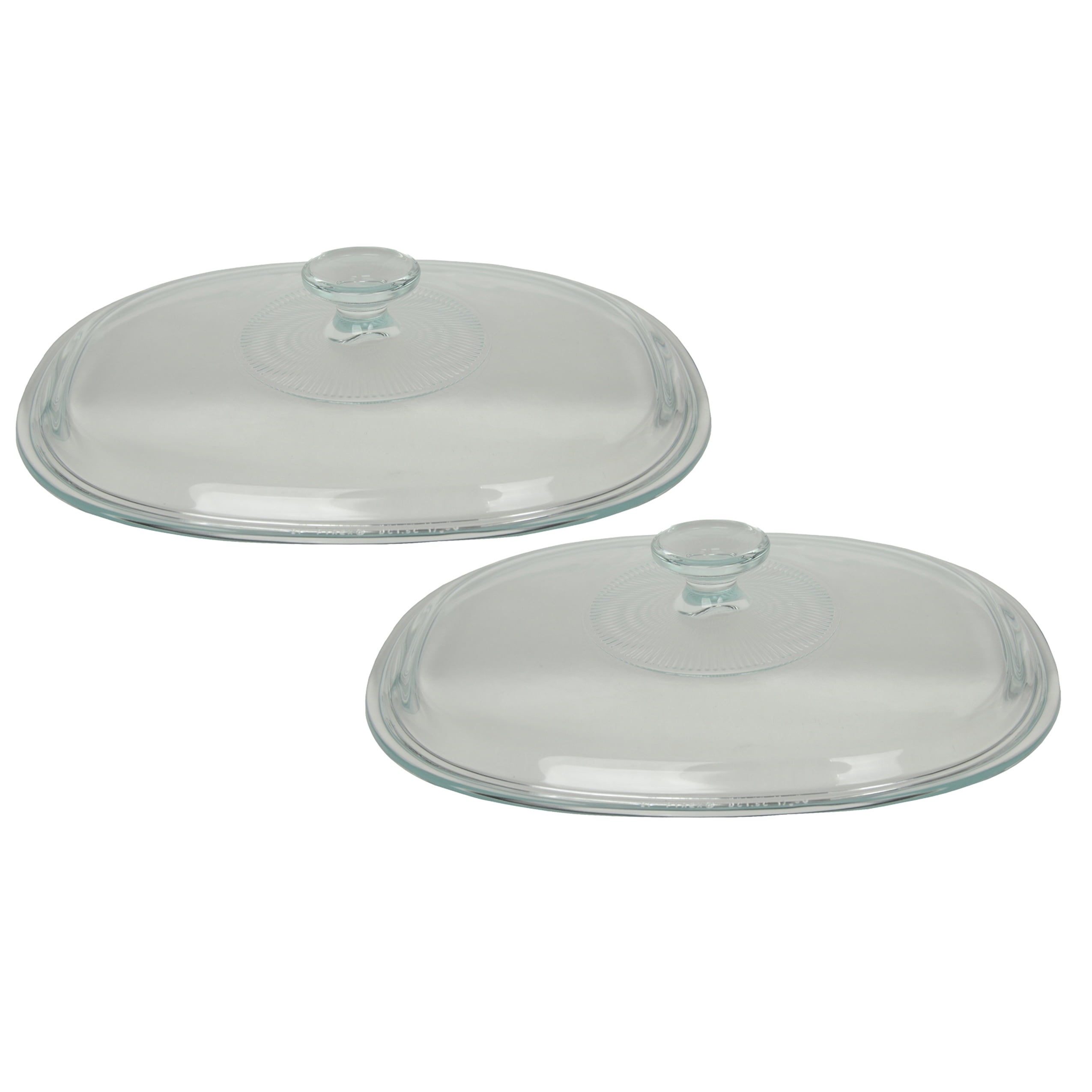 CorningWare Clear Glass Replacement Lid, Fluted Oval Design, Fits 2.5qt Baking Dishes, 2-Pack ...
