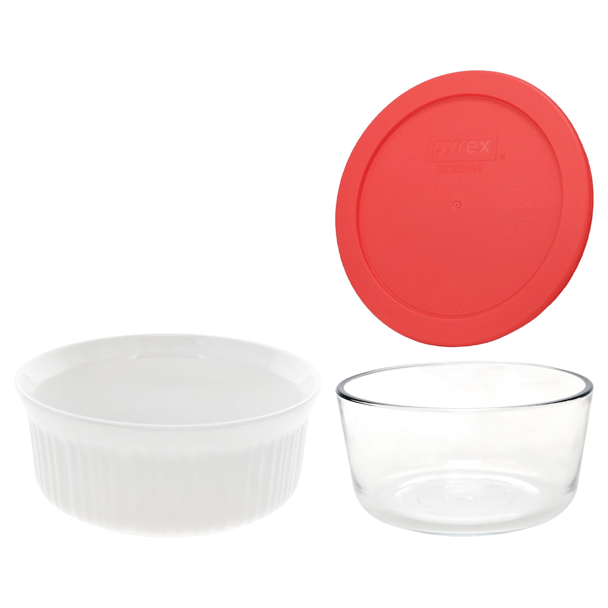 CorningWare FS1 2.5Qt Casserole Dish, Pyrex 7201 4-Cup Glass Bowl and ...