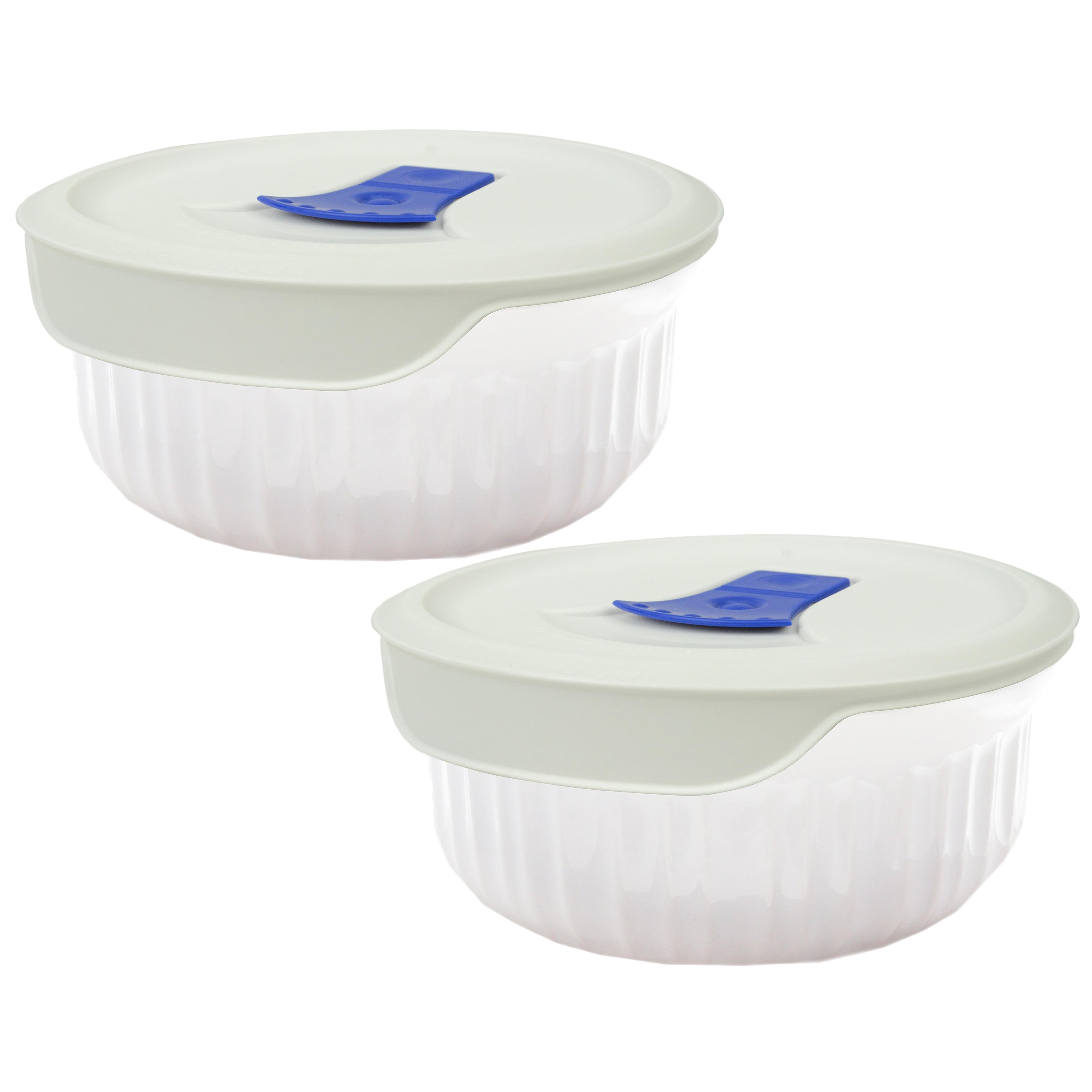 Corningware FS16 16oz White Casserole Dish & Vented Lid w/ Blue Tab (2 ...