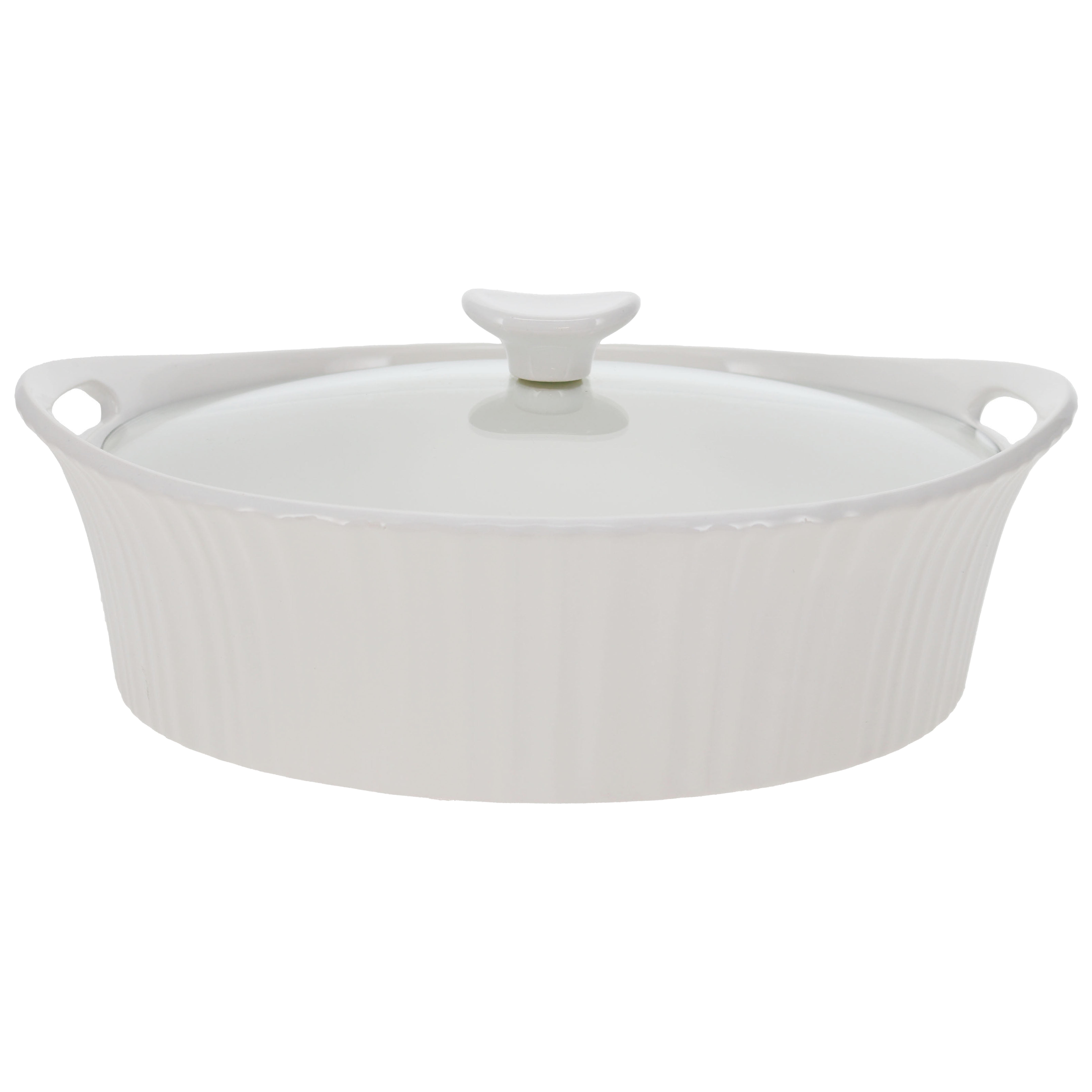 Corningware 2.5qt French White Ceramic Casserole Bakeware Dish with ...
