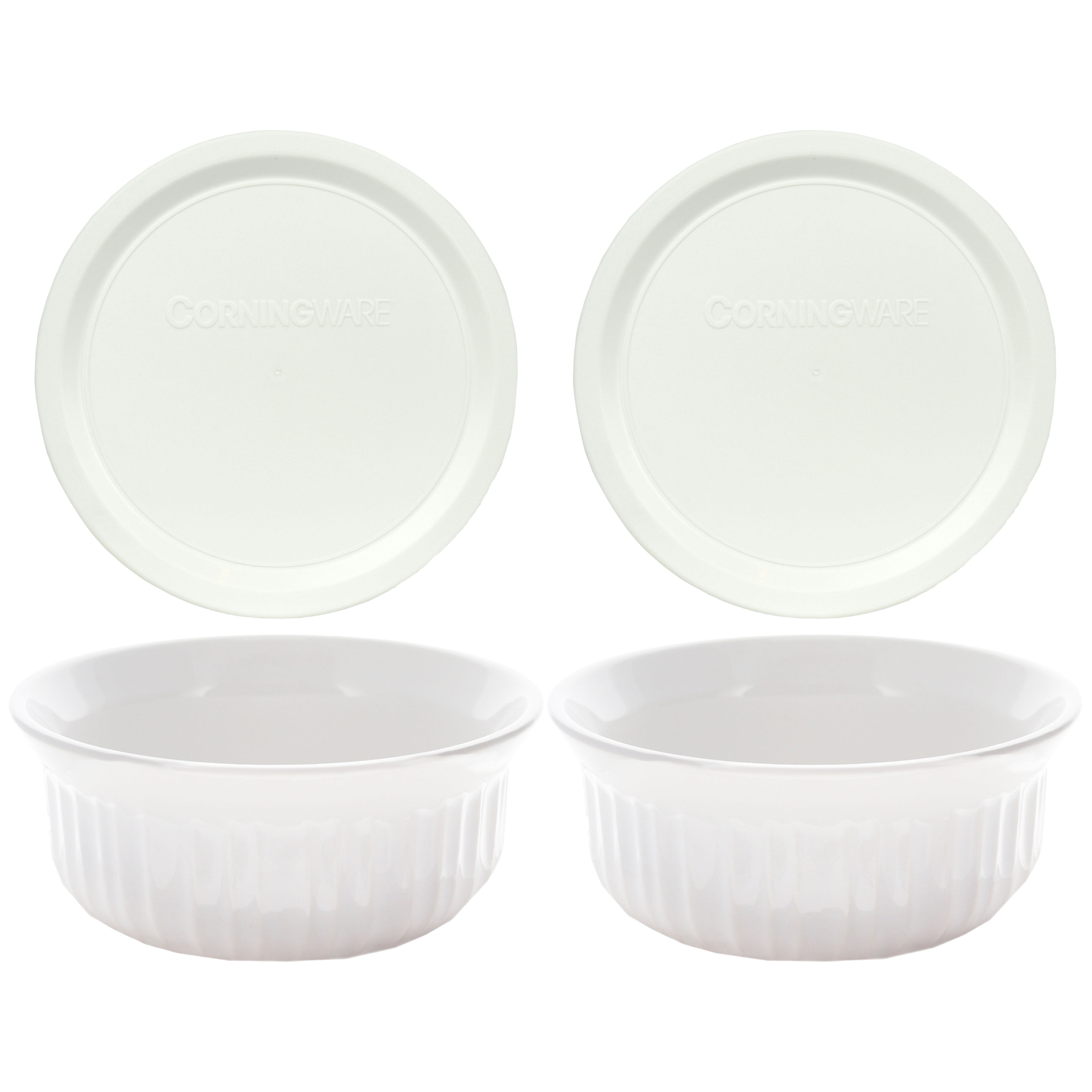 Corningware Round 16oz French White FS16 Casserole Dishes and Lids (2 ...