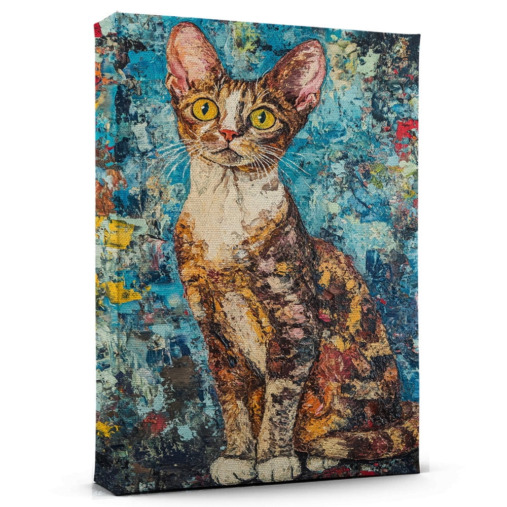 Cornish Rex Cat Brown Tabby Canvas Wall Art Animal Decor, Cornish Rex ...