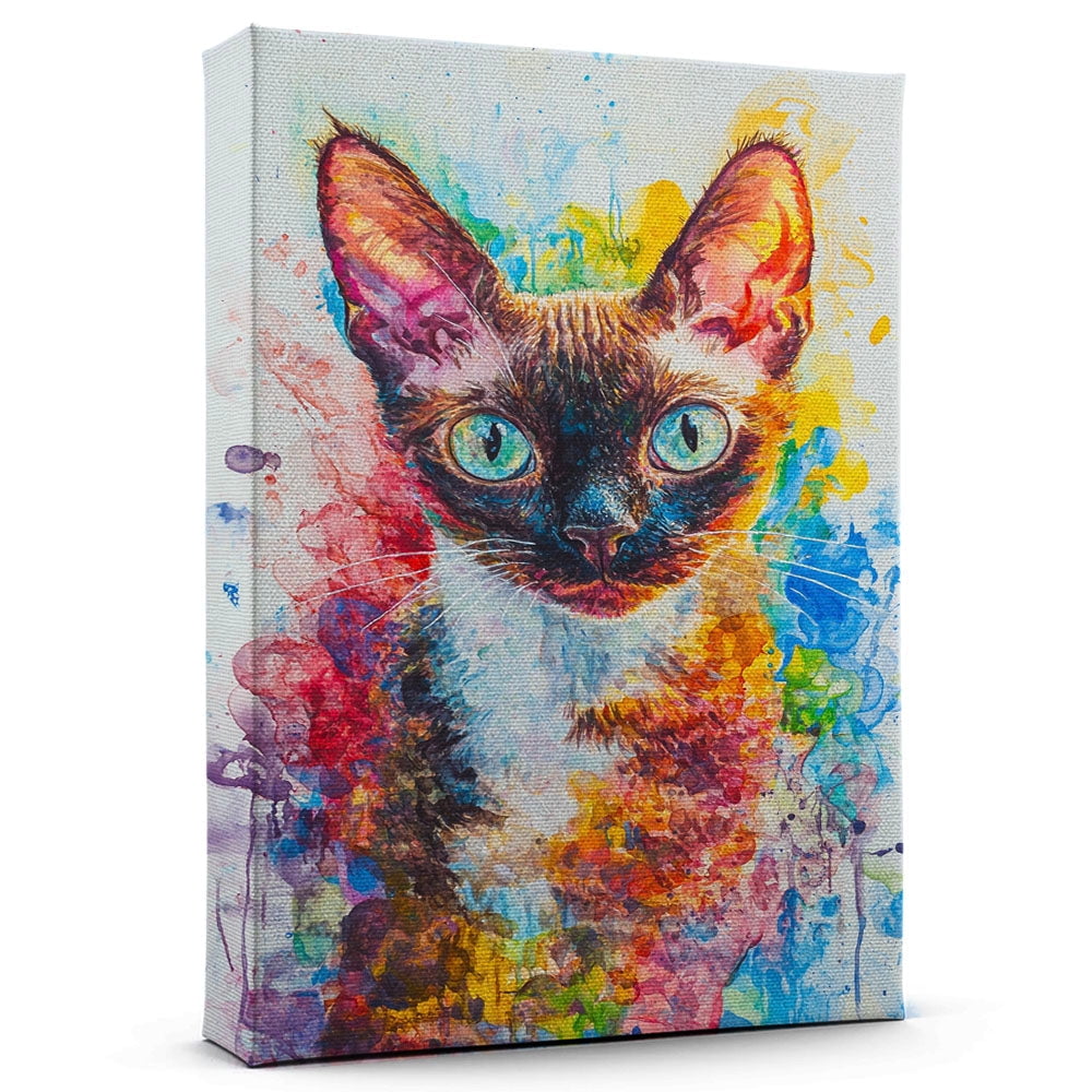 Cornish Rex Cat Brown Tabby Pictures Wall Decor - Colorful Cornish Rex ...