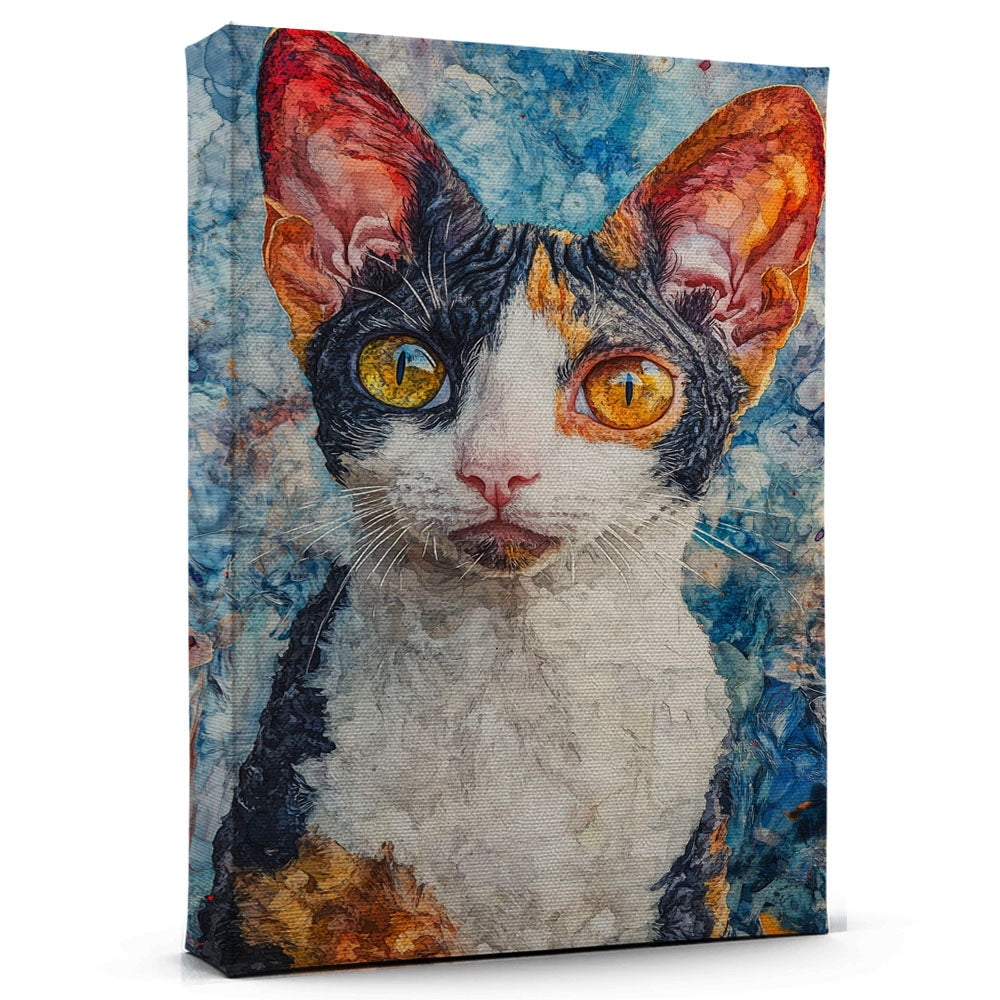 Cornish Rex Cat Calico Canvas Wall Art For Bedroom Office Wall Decor ...