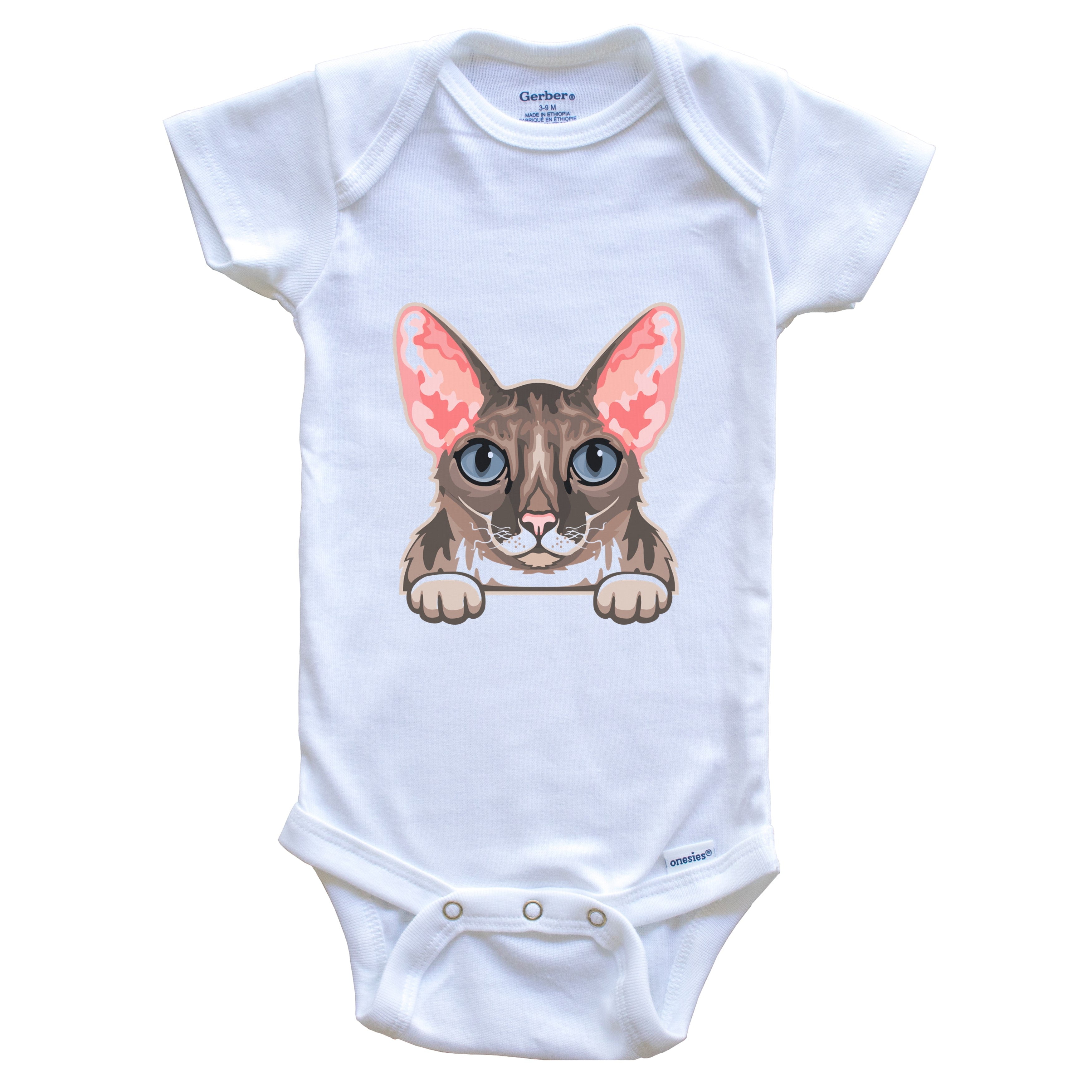 Cornish Rex Cat Popping Up Fun Cornish Rex Kitten Baby Bodysuit, 6-9 ...