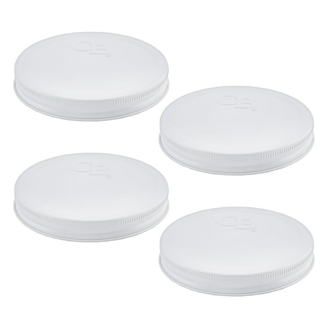 Cornucopia Brands 110mm Replacement Metal Lids (4-Pack, White); Fits ...