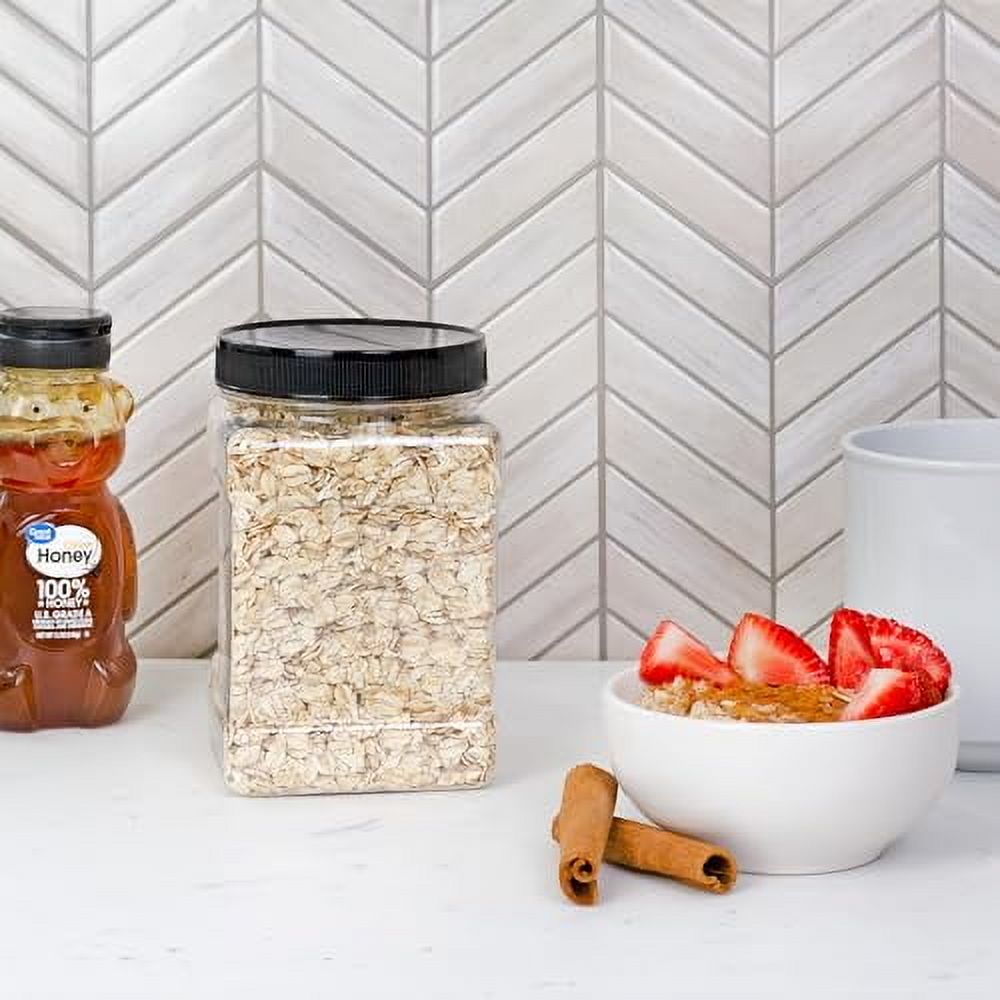Cornucopia 32oz Square Plastic Jars (4-Pack, Quart); Clear Rectangular ...