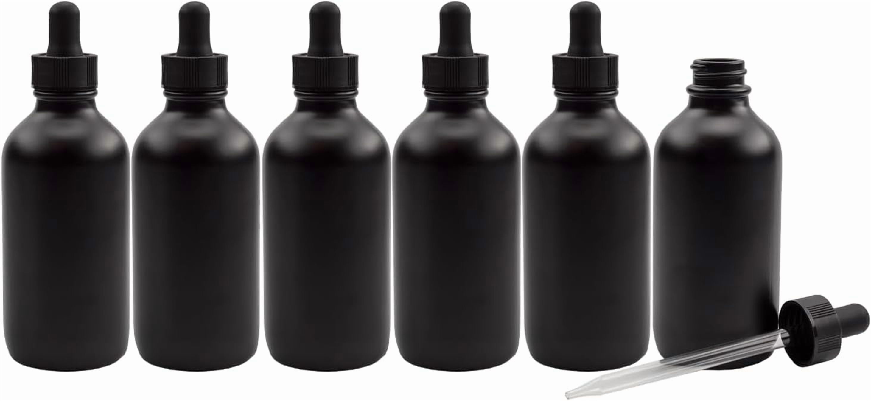 Cornucopia 4oz Black Glass Dropper Bottles (6-Pack), Refillable Glass ...