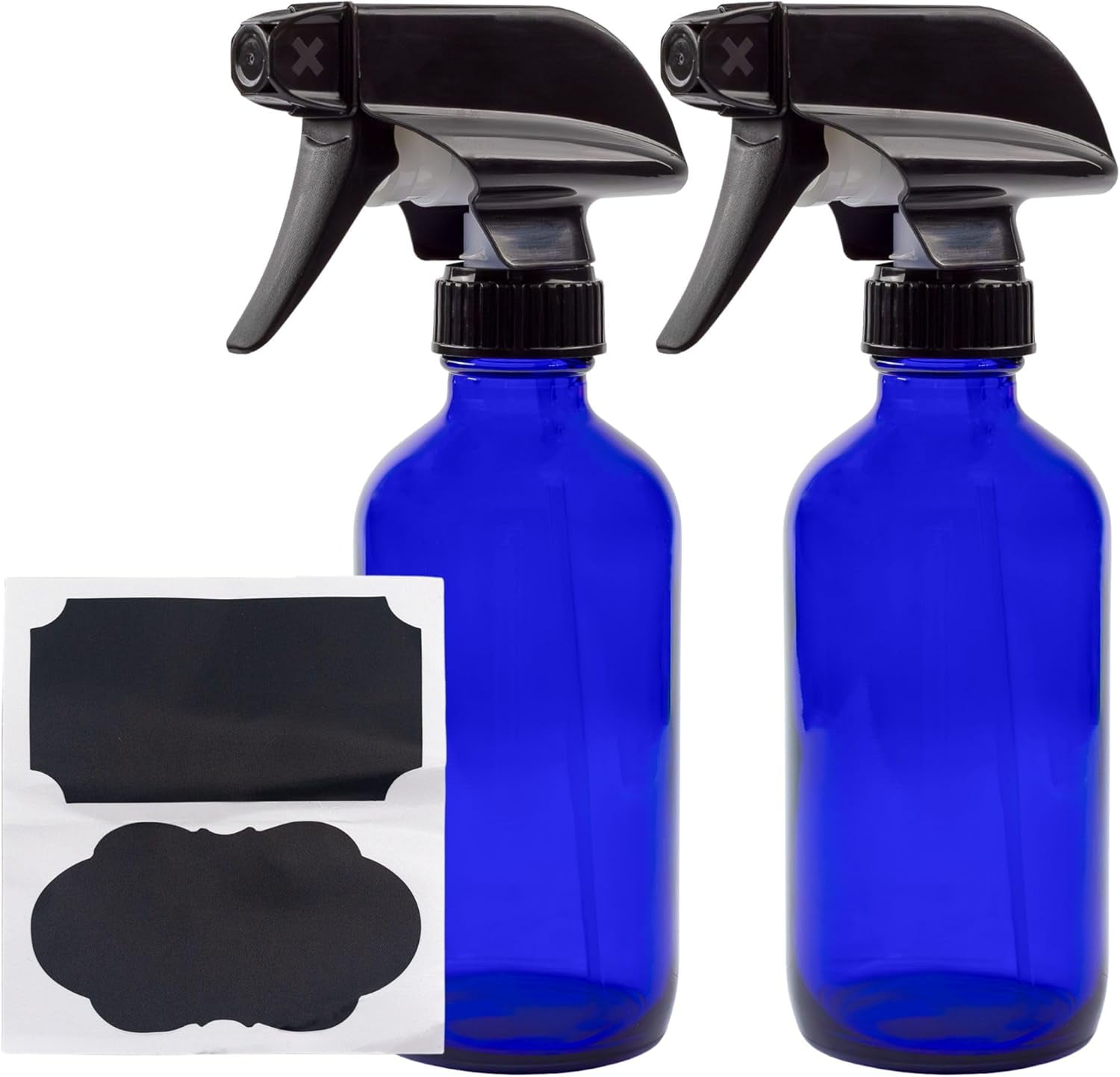 Cornucopia 8-Ounce Cobalt Blue Glass Round Spray Bottles (2 Pack) 3 ...