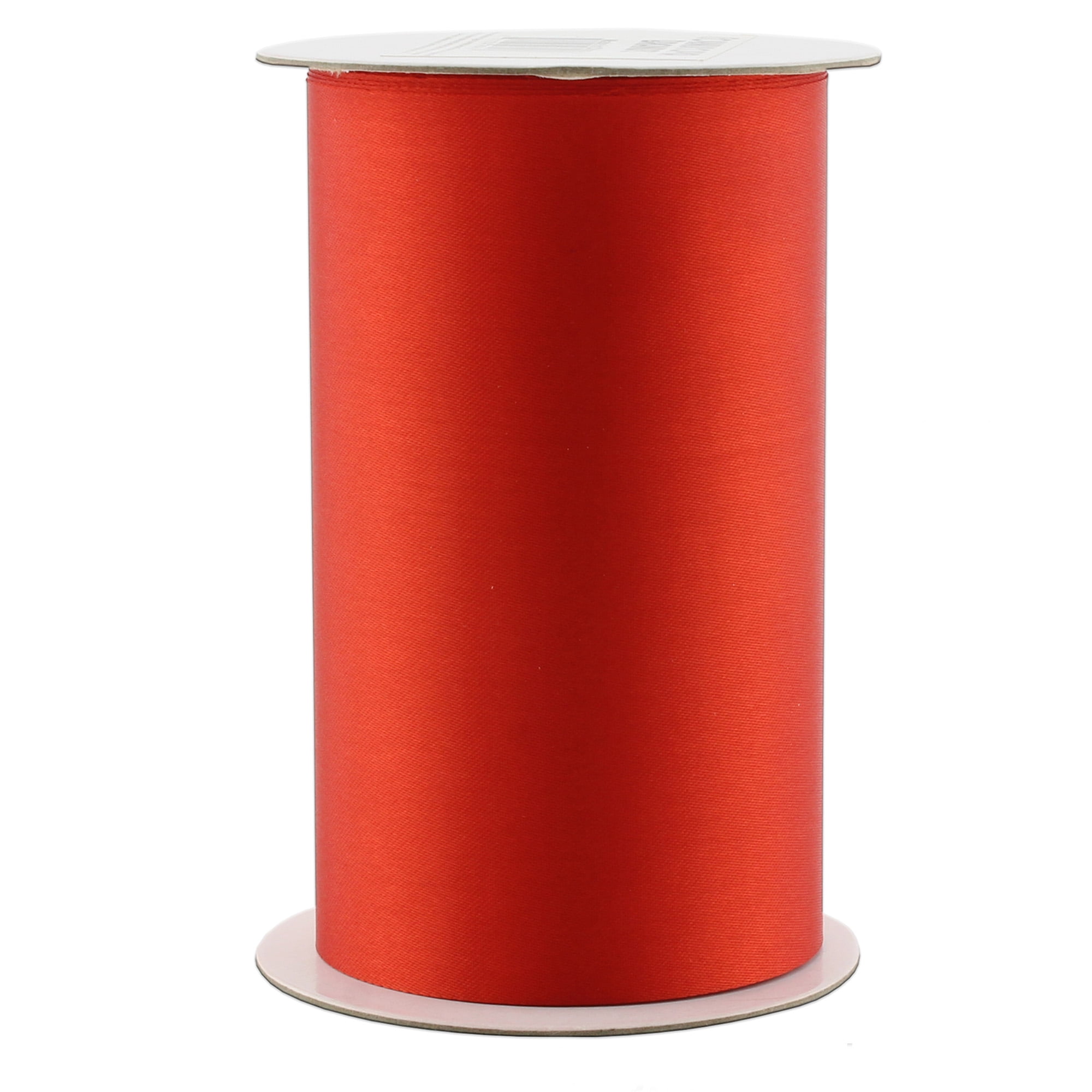 Cornucopia Brands 4-Inch Wide Red Satin Ribbon (10 Yards); Solid Color ...