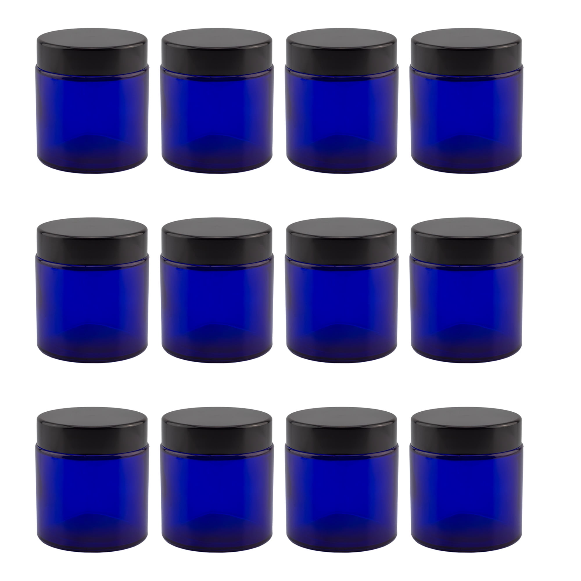 Cornucopia Brands 4-Ounce Cobalt Blue Glass Straight Sided Cosmetic ...